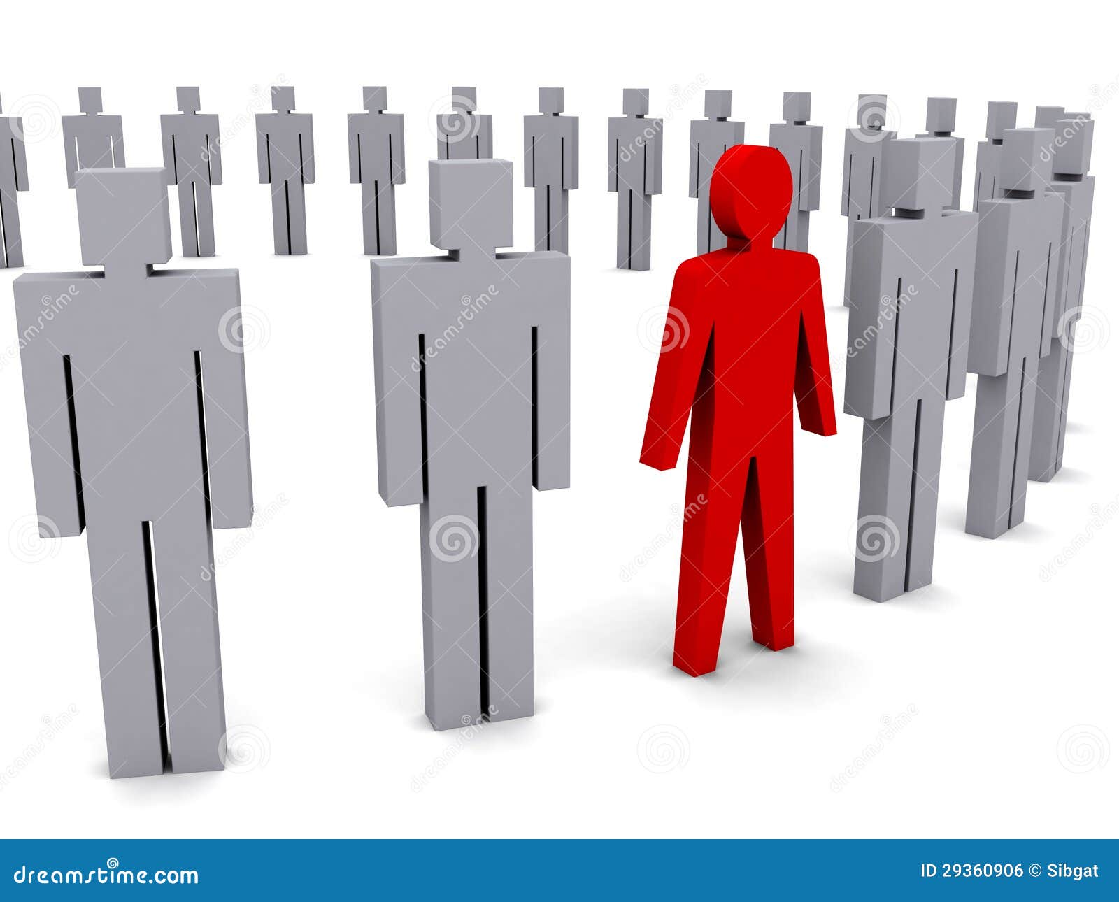 Unique person in row. stock illustration. Illustration of mass - 29360906