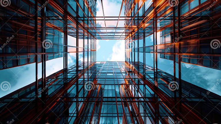 A Unique Perspective of a Building from the Ground Level. Suitable for ...