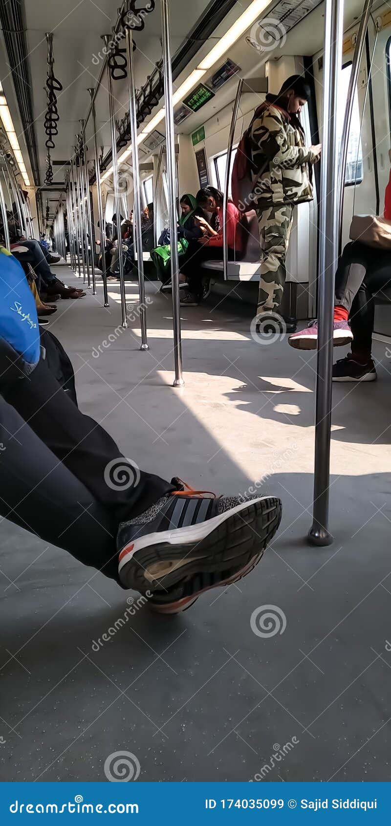 An Unique Perspective View, Inside of Delhi Metro Train Editorial Stock ...