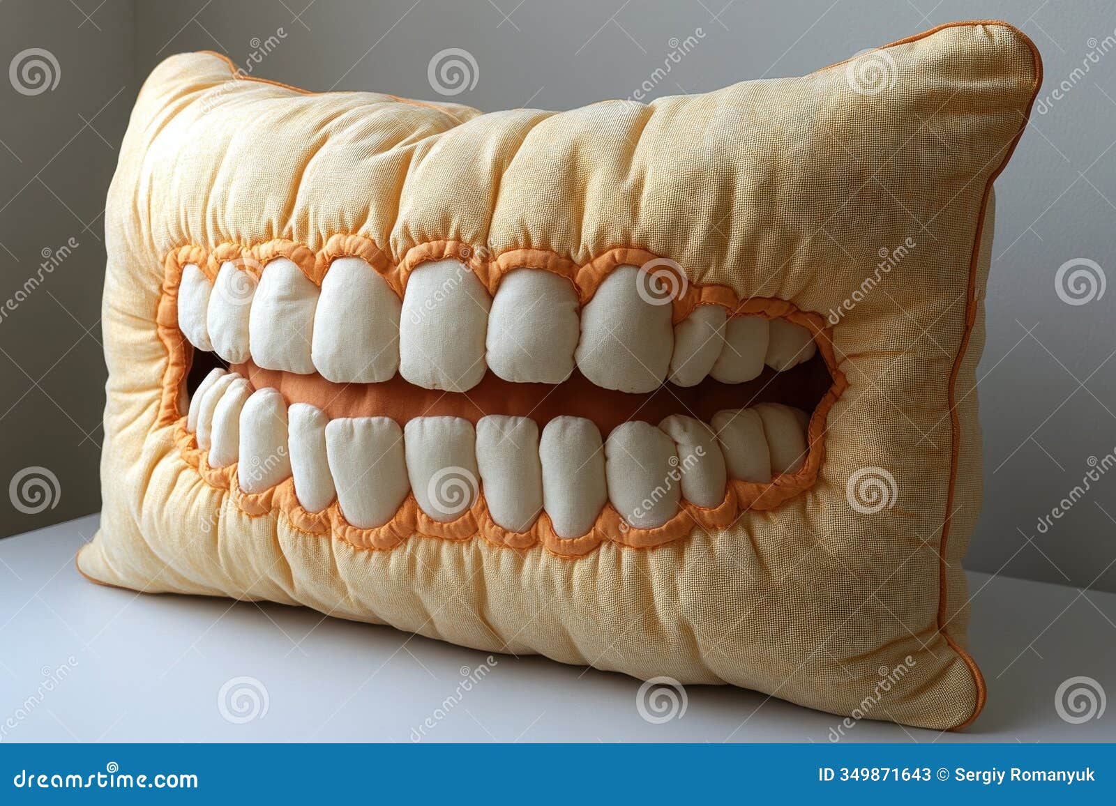 Unique Pillow Design Combining Cute Gums and Teeth on a Soft Fabric ...