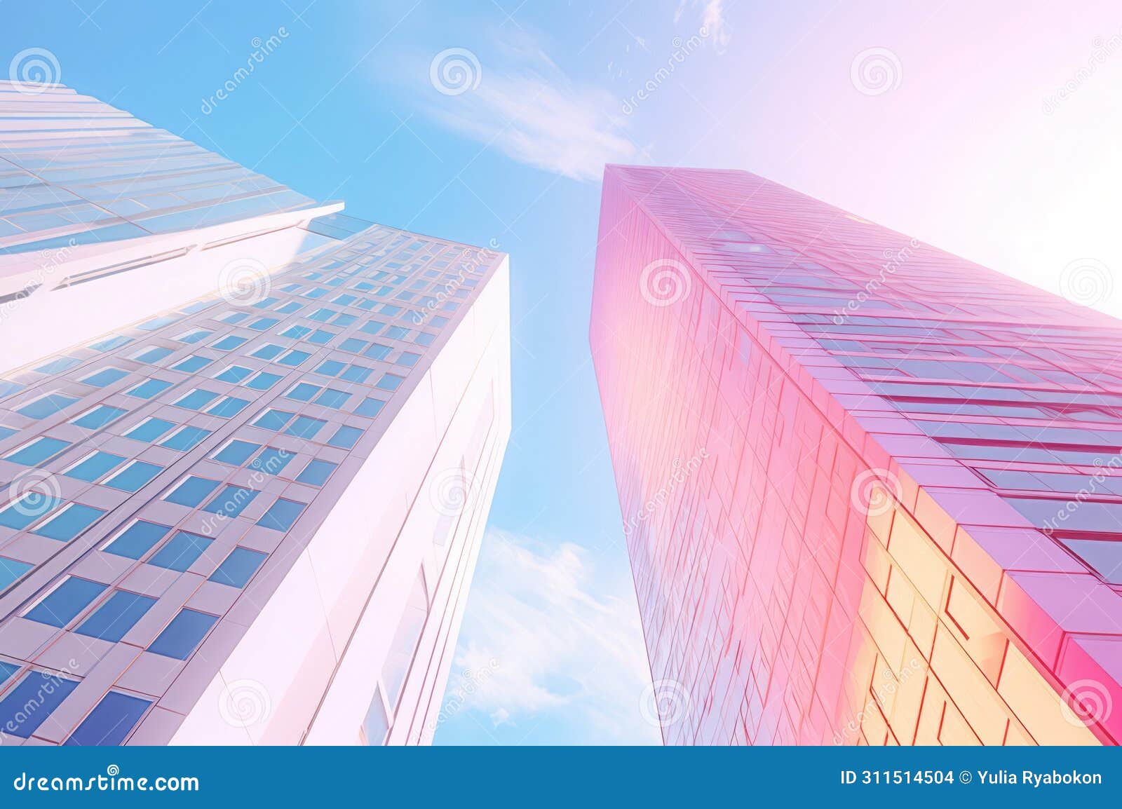 Unique Pink Skyscraper. Generate Ai Stock Photo - Image of blush ...