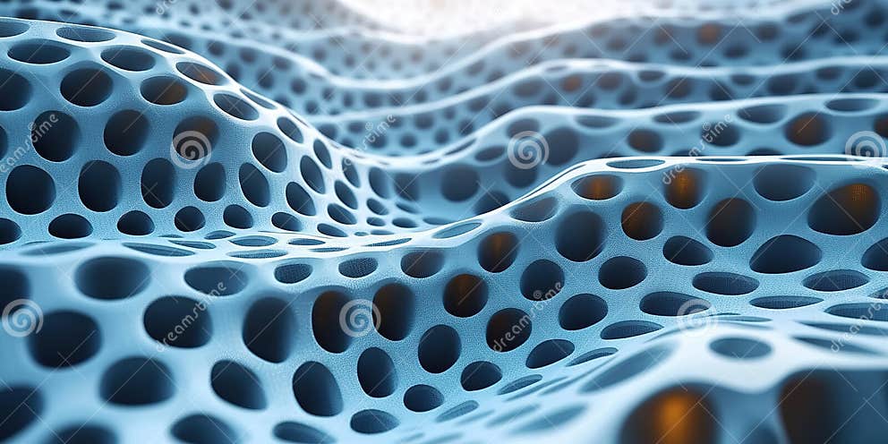 Unique Porous Structure with Blue Tones and Intricate Patterns Creating ...