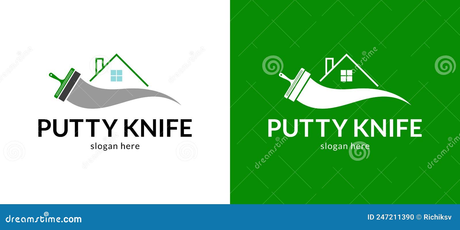 Unique putty knifes logo stock vector. Illustration of plaster - 247211390