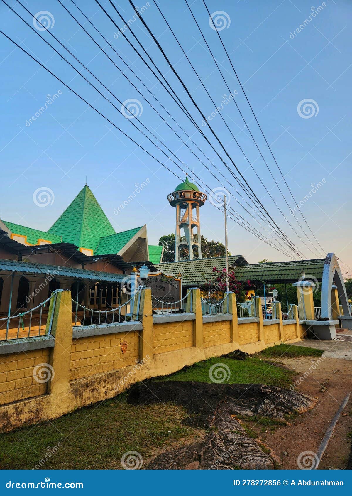 Unique Pyramid-shaped Mosque in the Morning Stock Photo - Image of ...