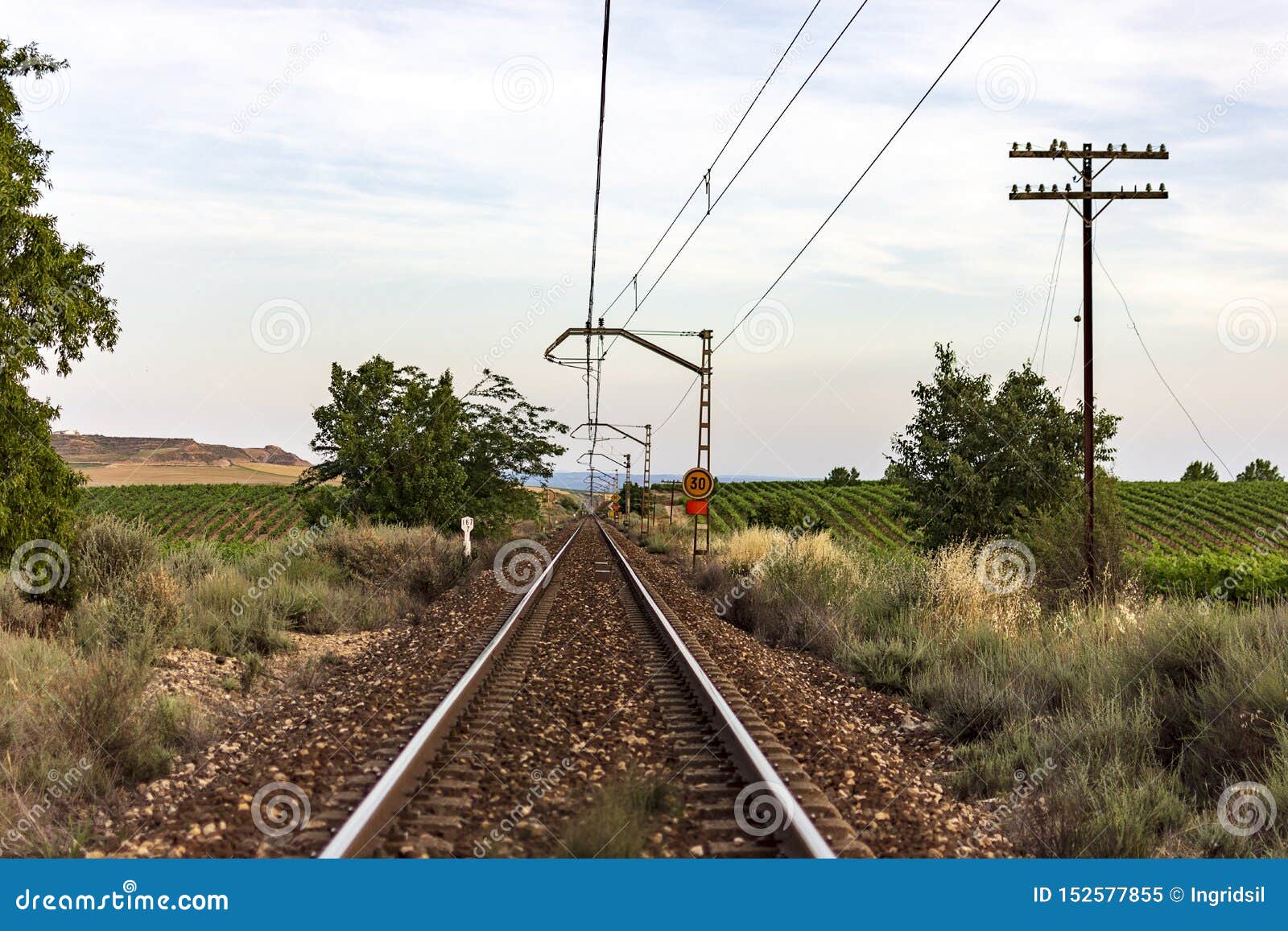 Unique Railroad Line at the Sunset. Train Railway Track . Low Clouds ...