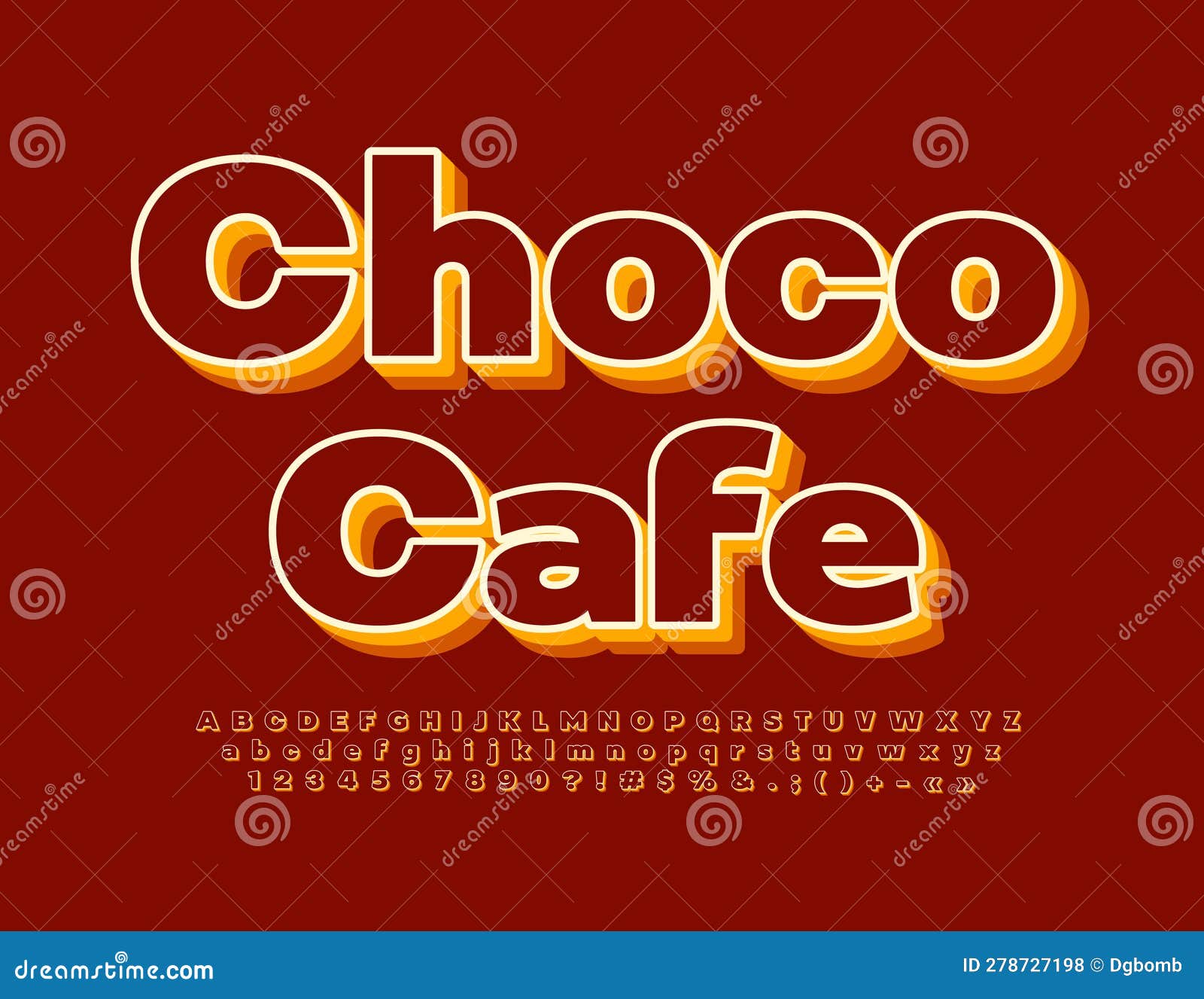 Vector Creative Banner Choco Cafe. Bright Artistic Font. Trendy ...