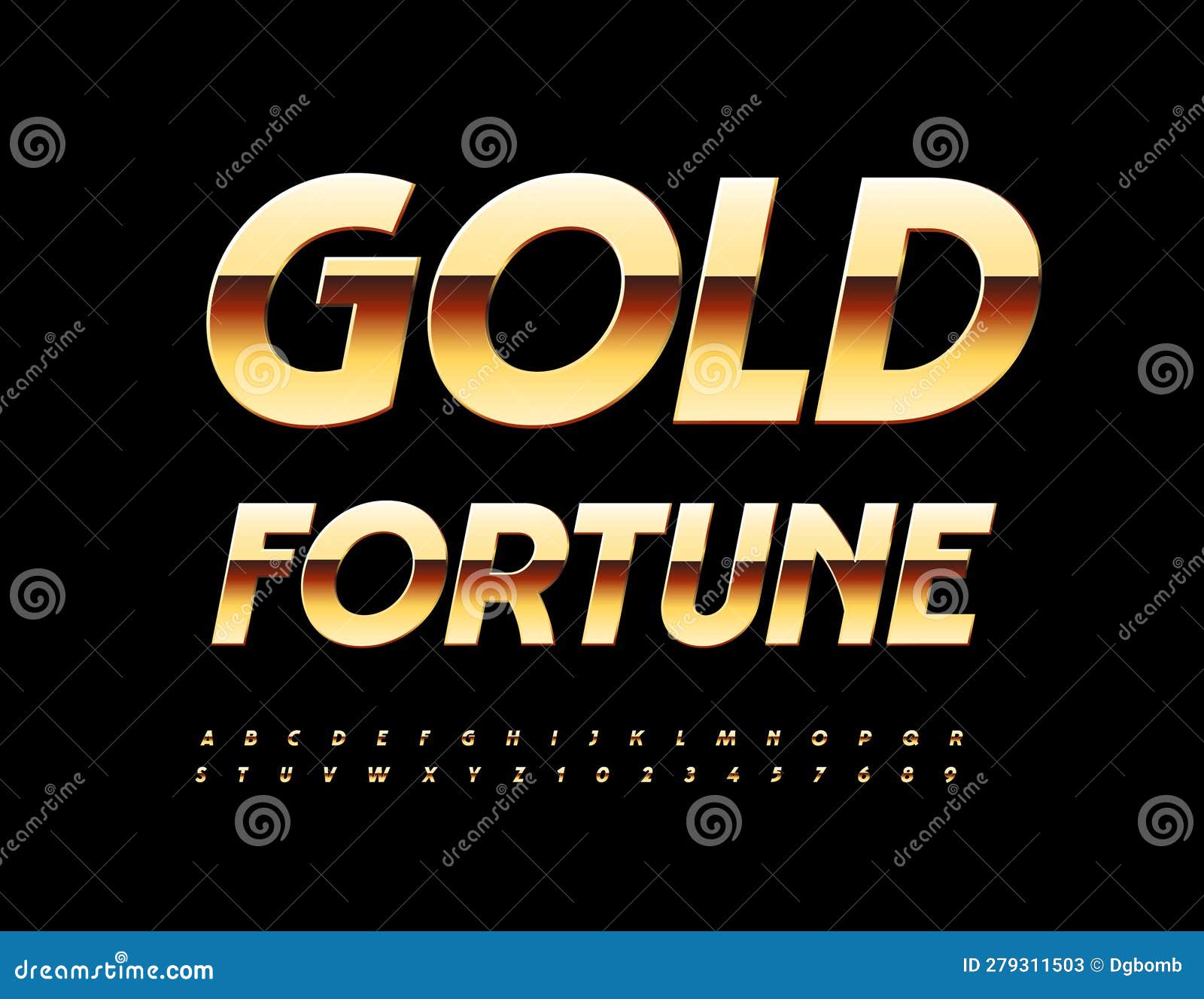Vector Chic Emblem Gold Fortune. Modern Golden Font. Stylish Alphabet ...