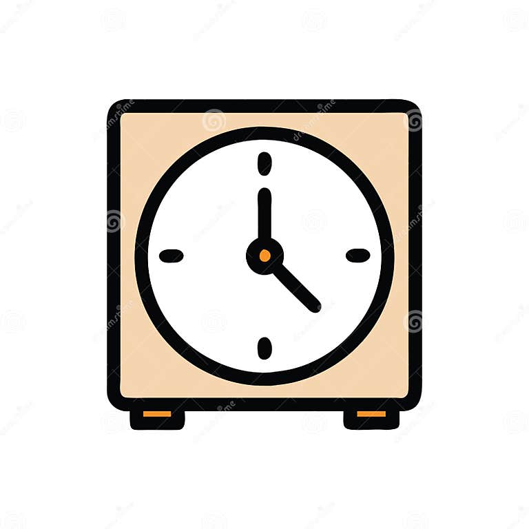 Unique Rectangular Clock Design Stock Illustration - Illustration of ...