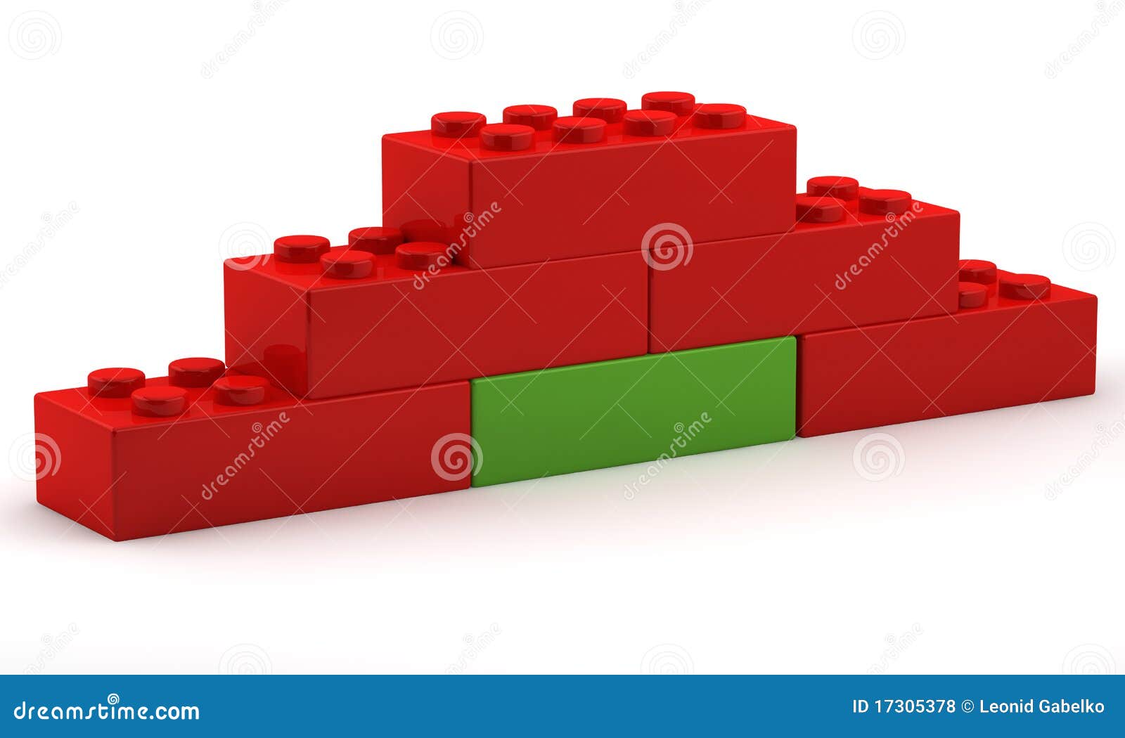 Unique Red Block In The Pyramid Basis Royalty-Free Stock Image ...