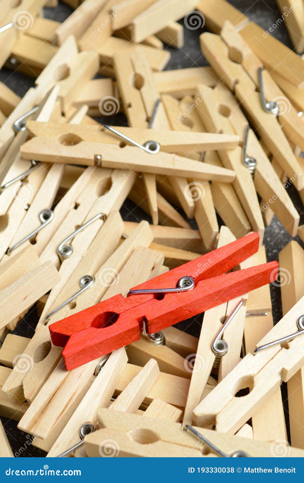 Unique Red Clothespin stock photo. Image of diversity - 193330038