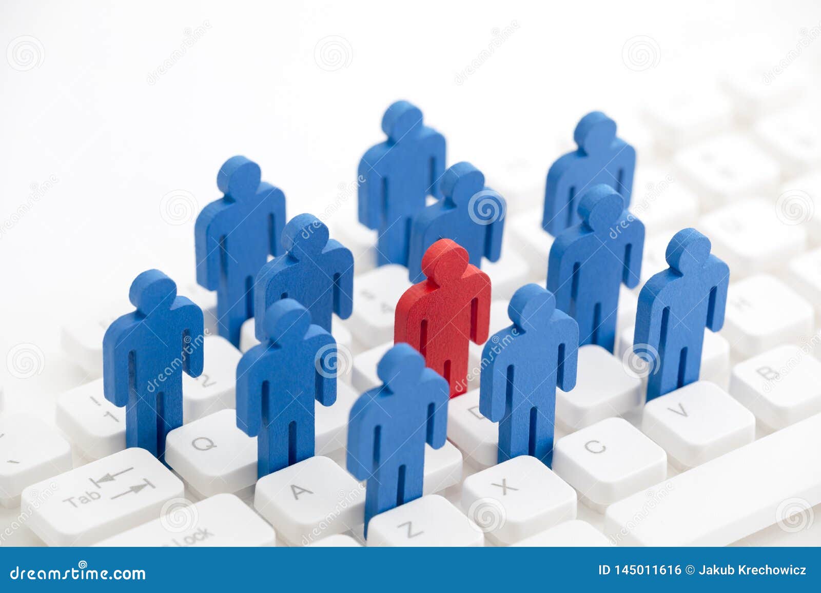 Unique Person in the Crowd on Computer Keyboard Stock Photo - Image of ...