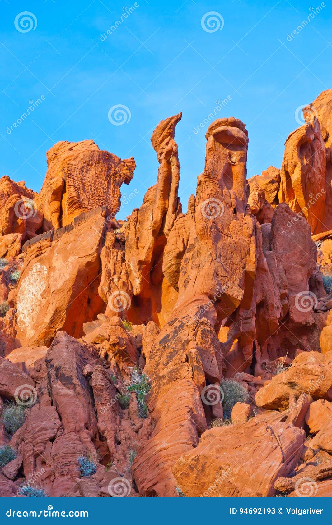 The Unique Red Sandstone Rock Formations in Valley of Fire State Stock ...
