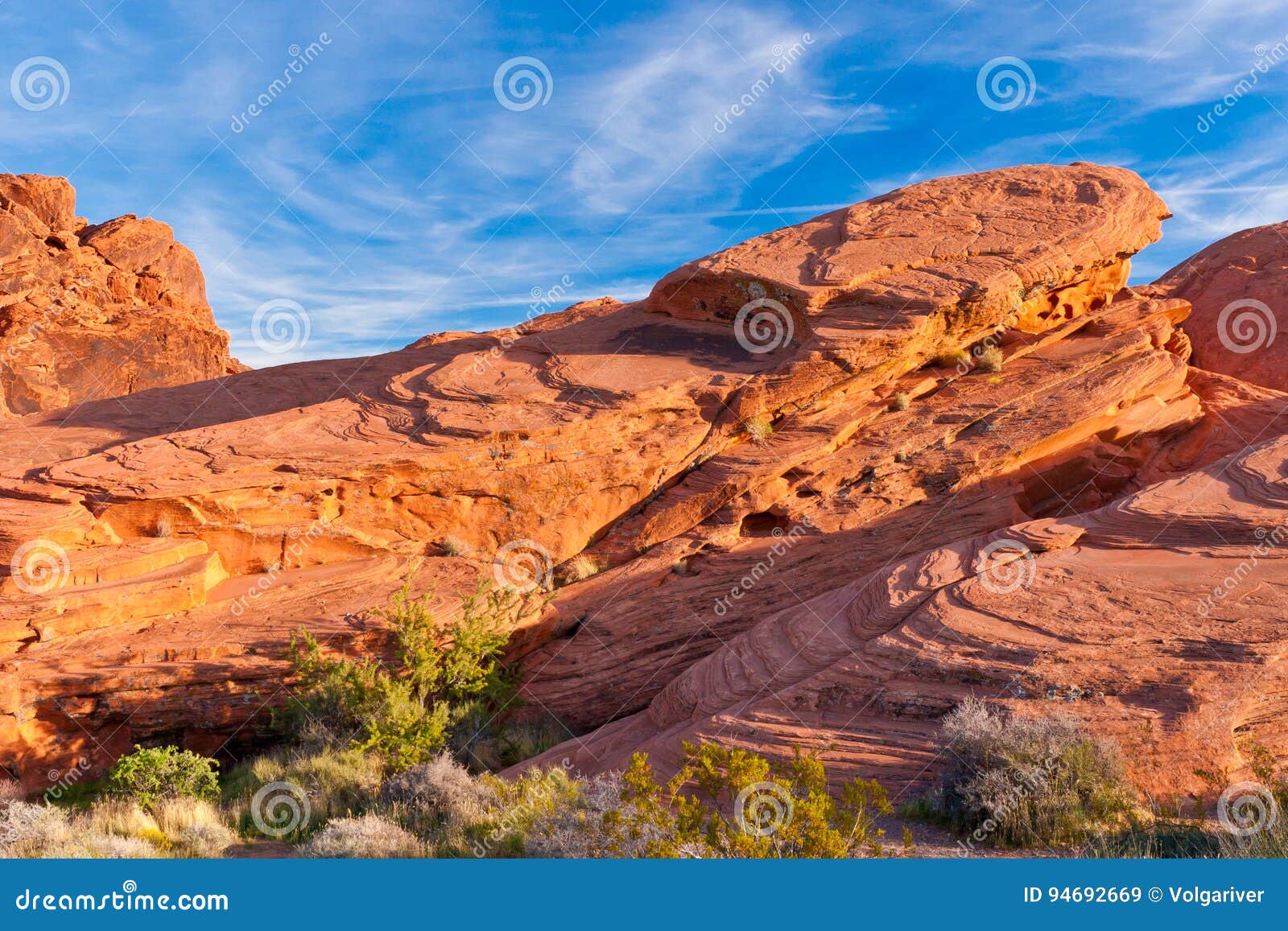 The Unique Red Sandstone Rock Formations in Valley of Fire State Stock ...