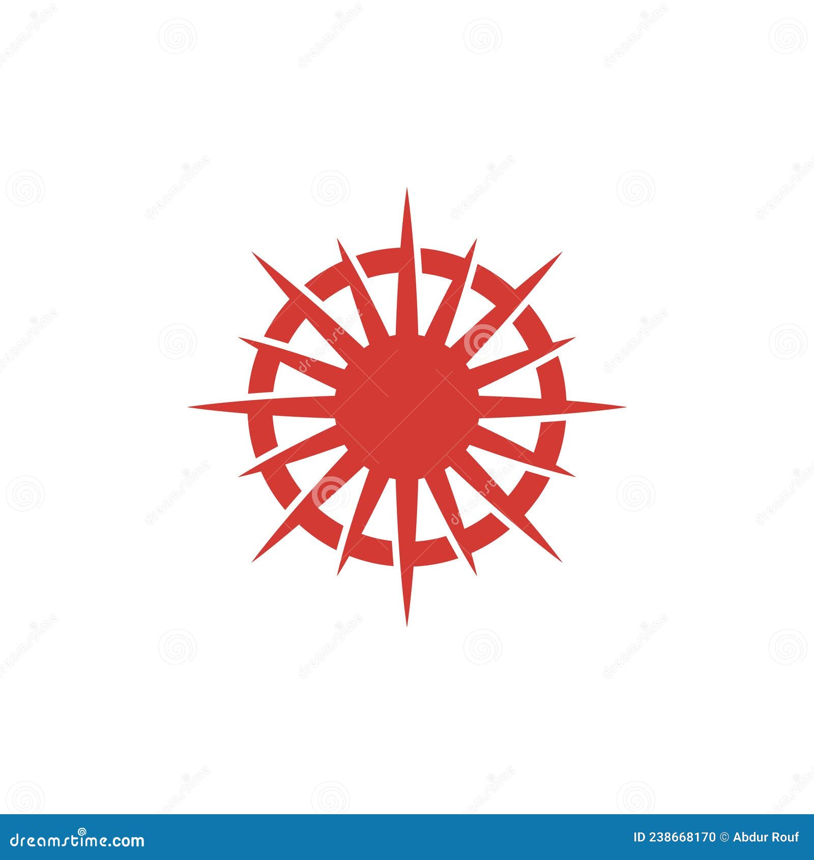 Red sun logo design stock vector. Illustration of emblem - 238668170