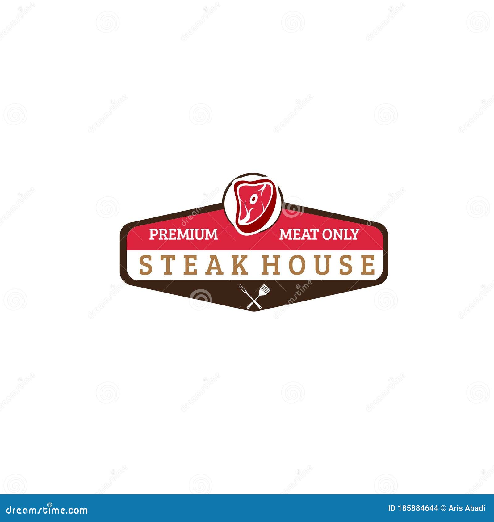 Unique Restaurant Logo with Meat and Hexagon Frame Stock Vector ...
