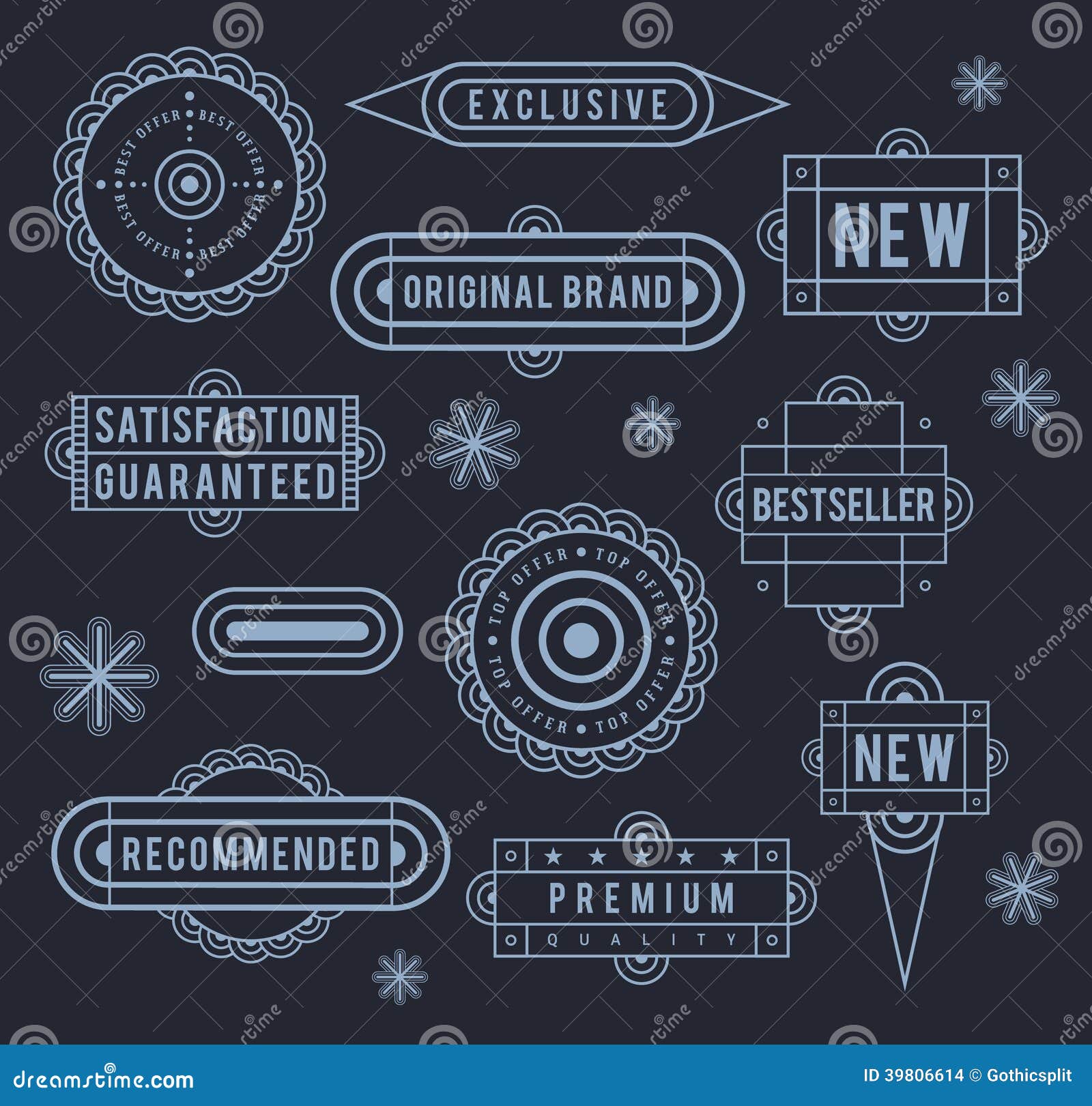 Unique retro labels stock vector. Illustration of five - 39806614