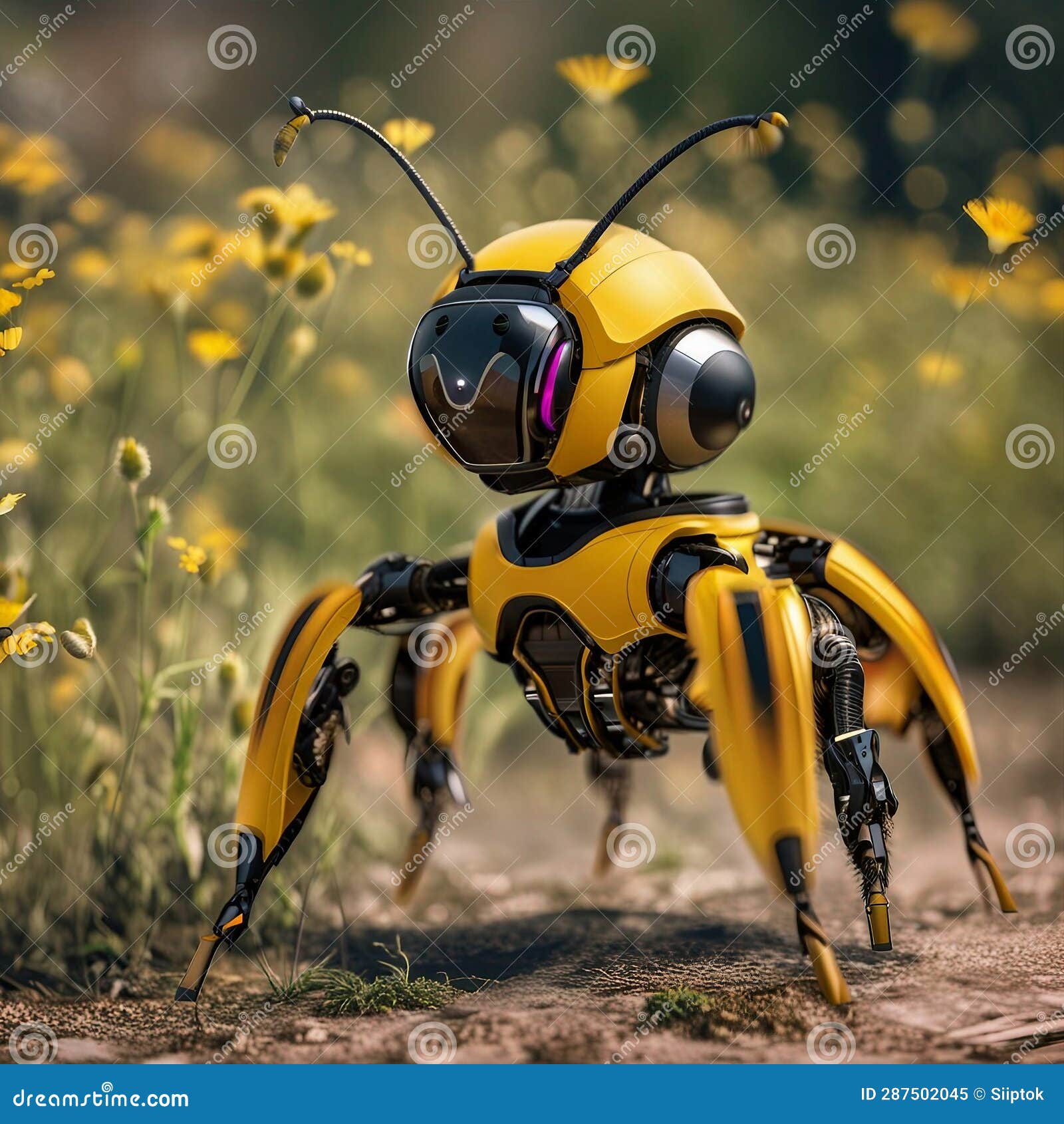 Robot Bee Illustration Background Stock Illustration - Illustration of ...