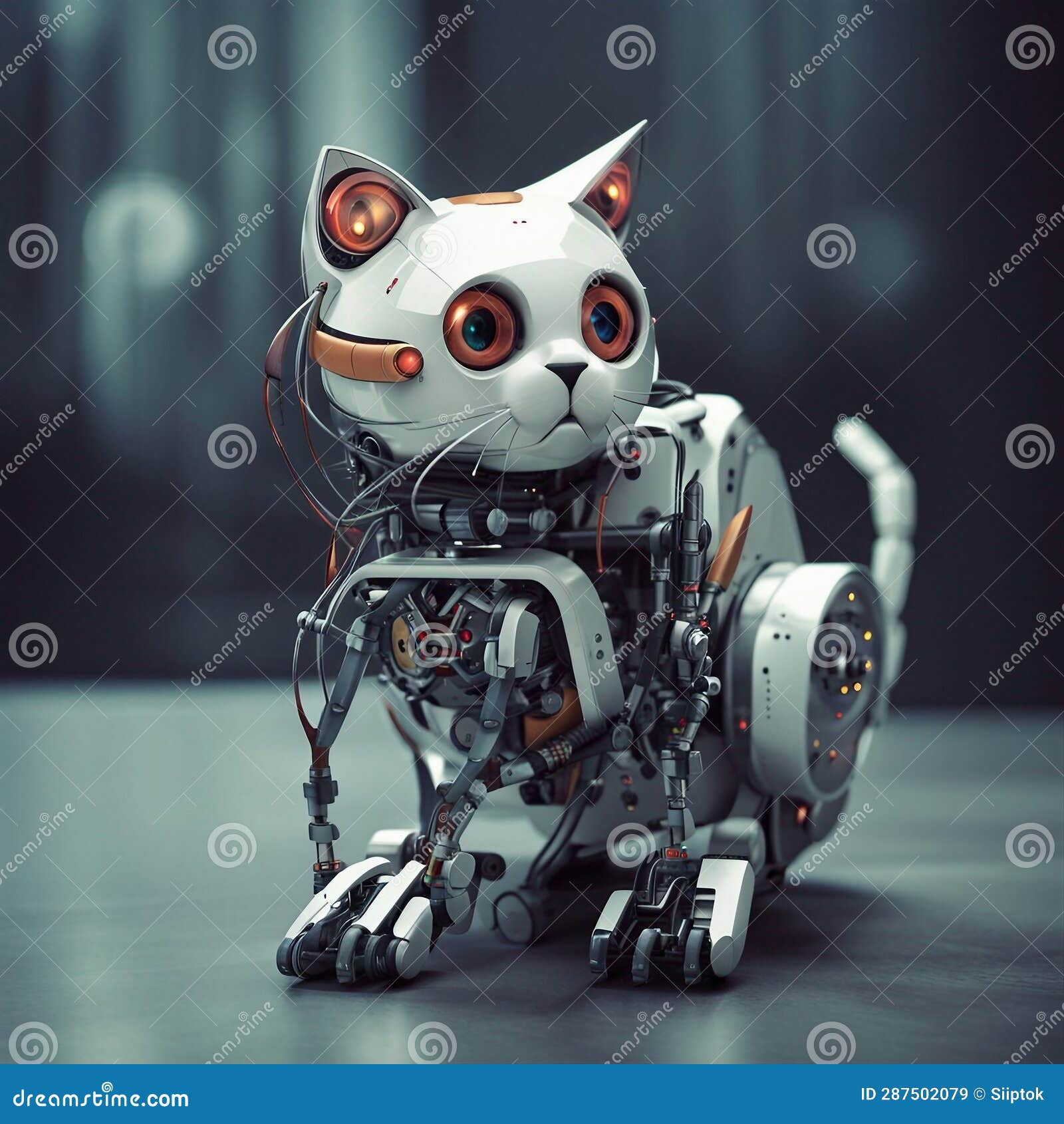 Robot Cat Character Design Background Stock Illustration - Illustration ...