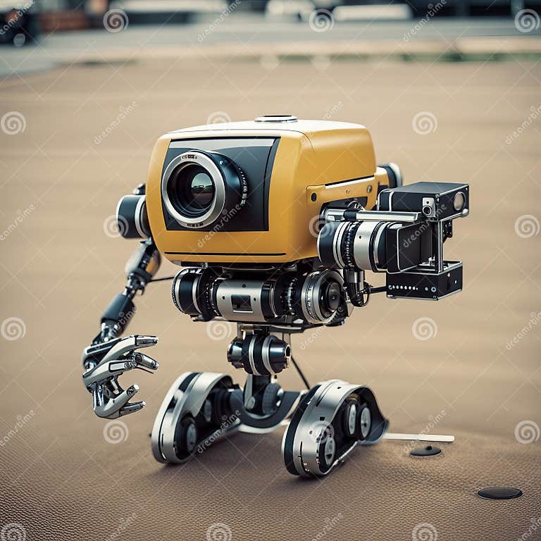 Robotic Camera Character Illustration Background Stock Illustration ...