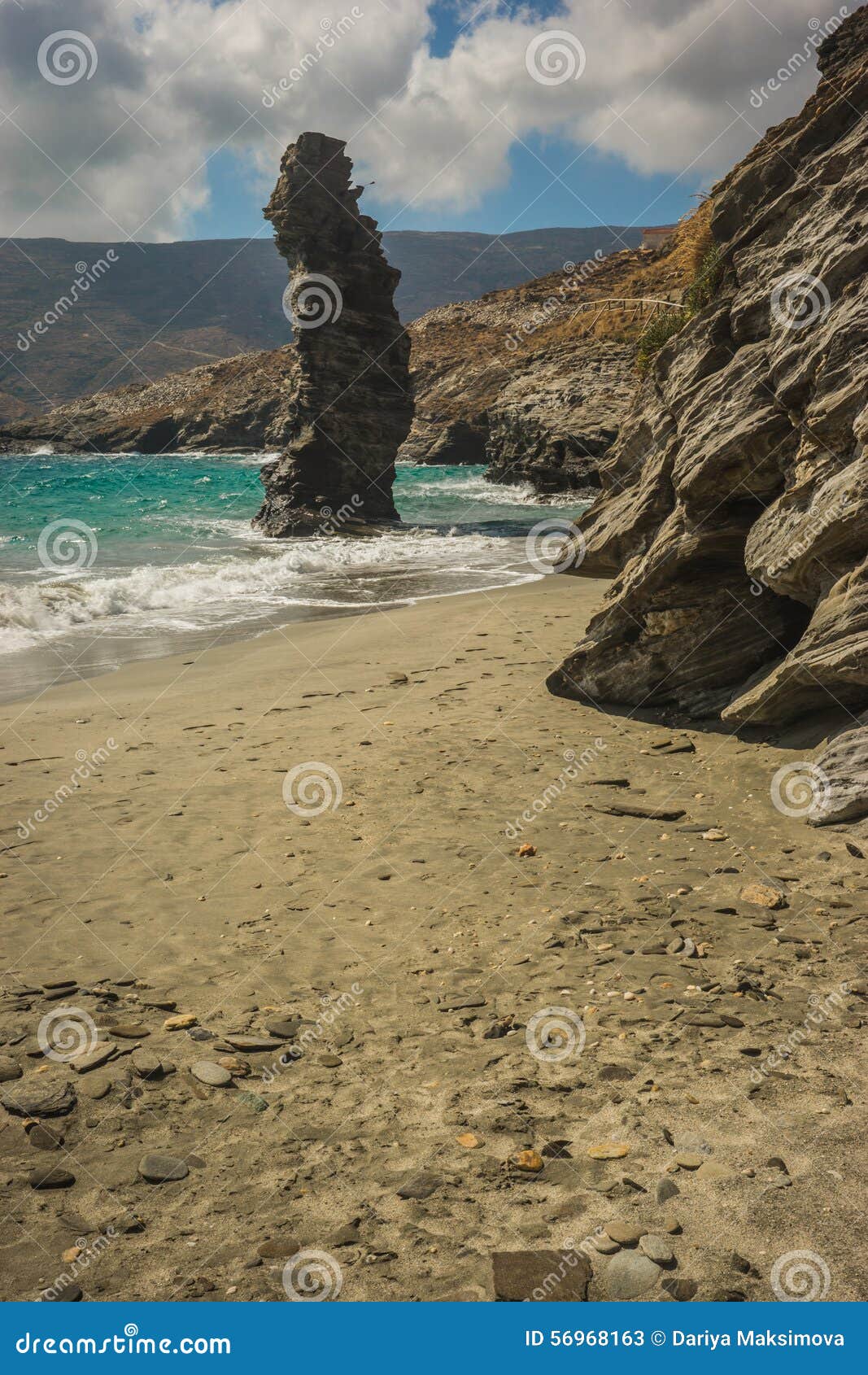 Unique Rock Formations on the Beach Grias Pidima, Andros, Greece Stock ...