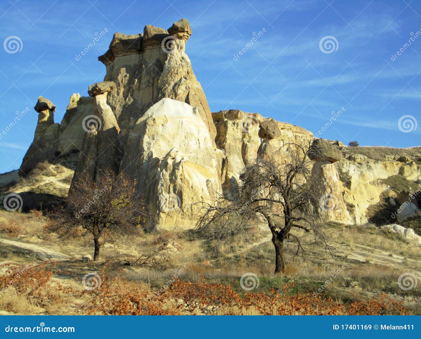 Unique Rock Formations in Cappadocia, Turkey Stock Image - Image of ...
