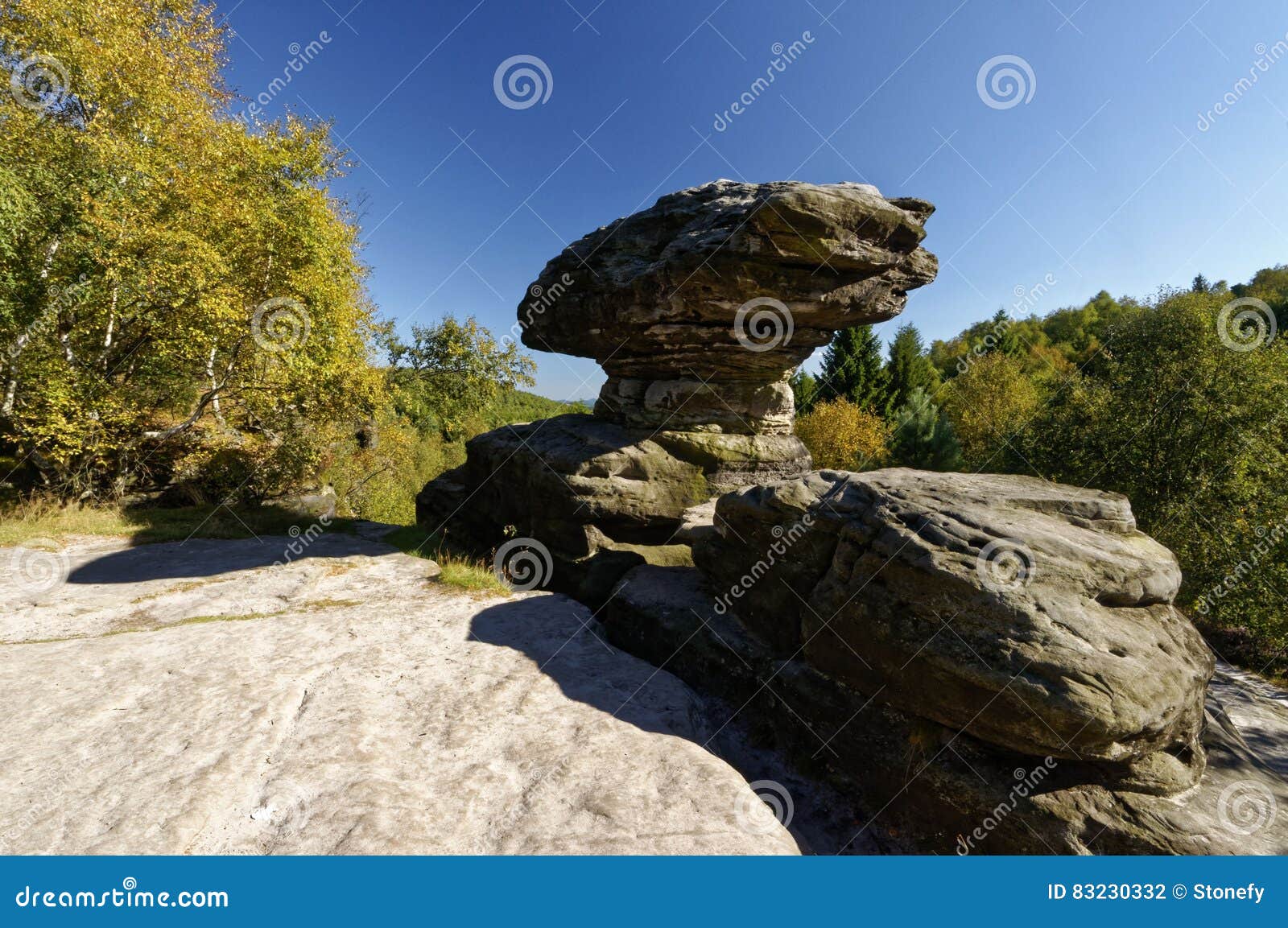 Unique Rock Formations Surrounded by Dense Forest Stock Photo - Image ...