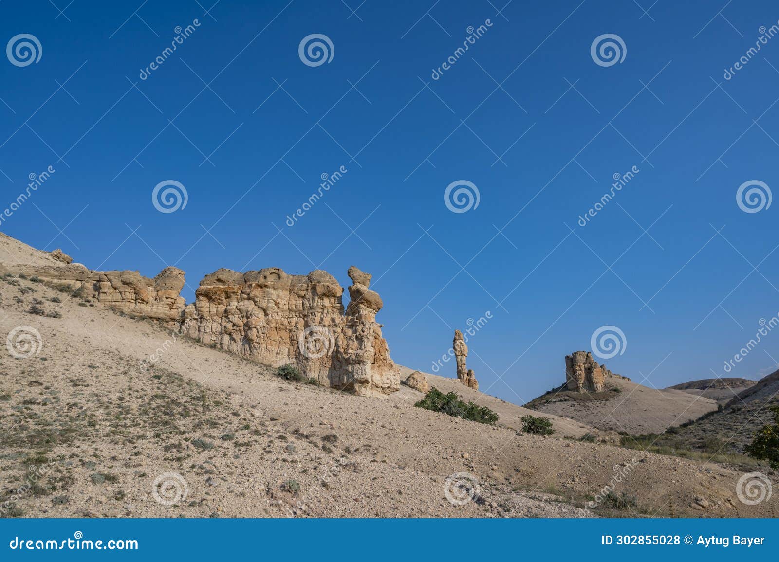 Unique Rock Forms in the Middle of Desert Stock Photo - Image of ...