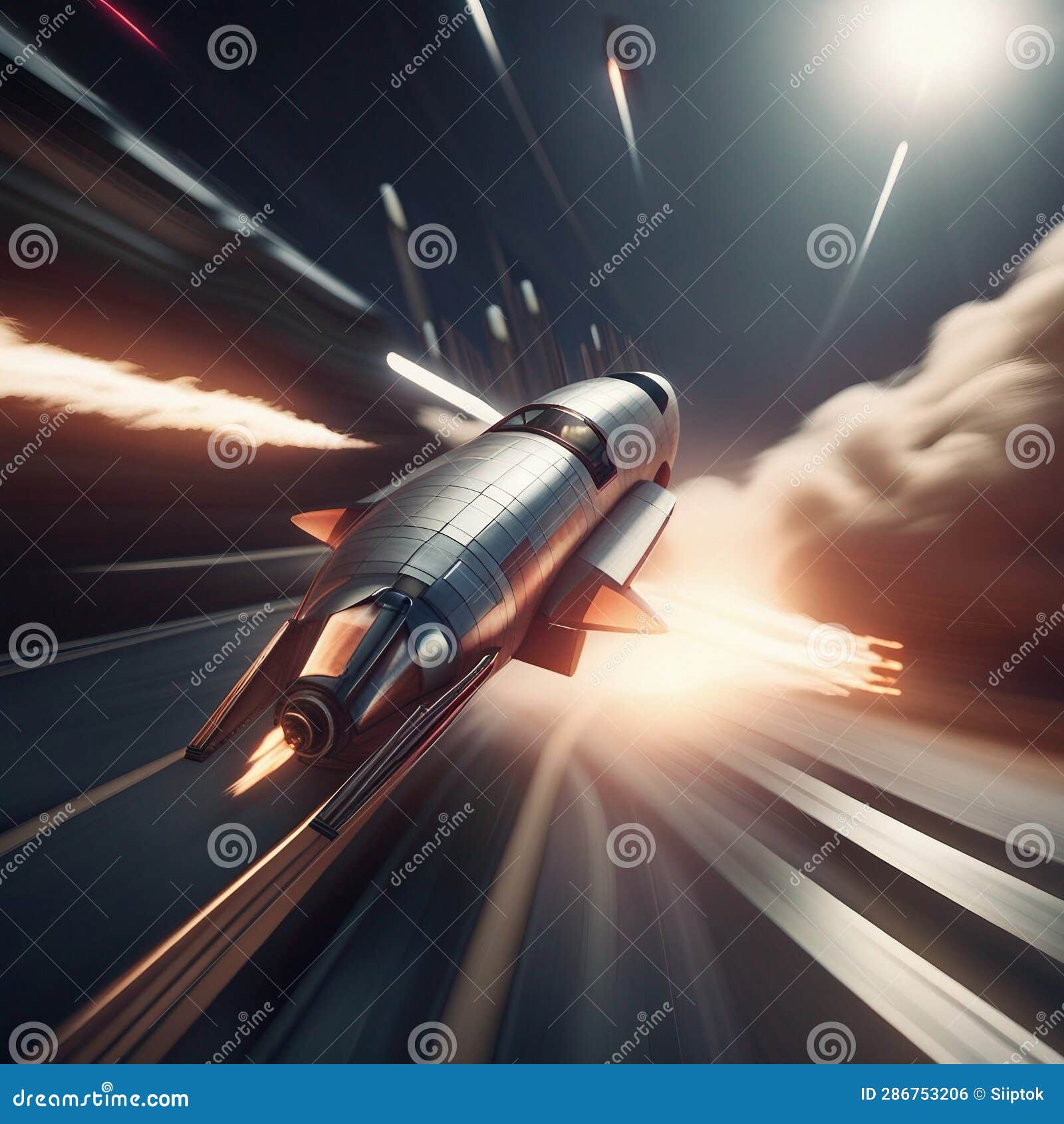 Rocket Background Flying at High Speed Stock Illustration ...
