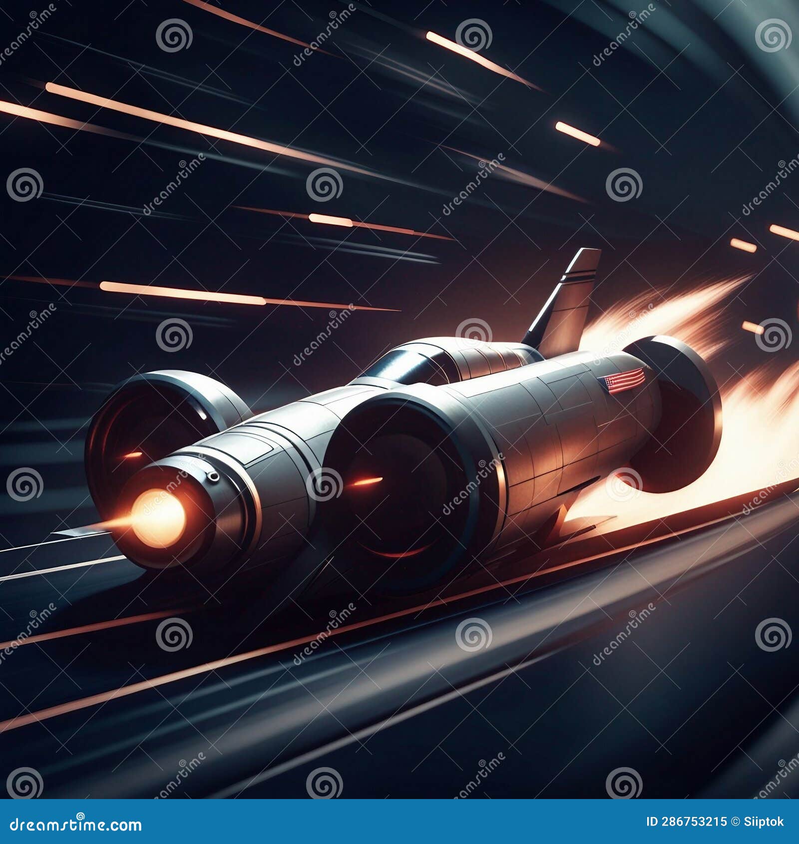 Rocket Background Flying at High Speed Stock Illustration ...