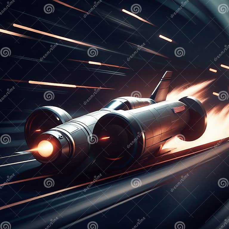 Rocket Background Flying at High Speed Stock Illustration ...