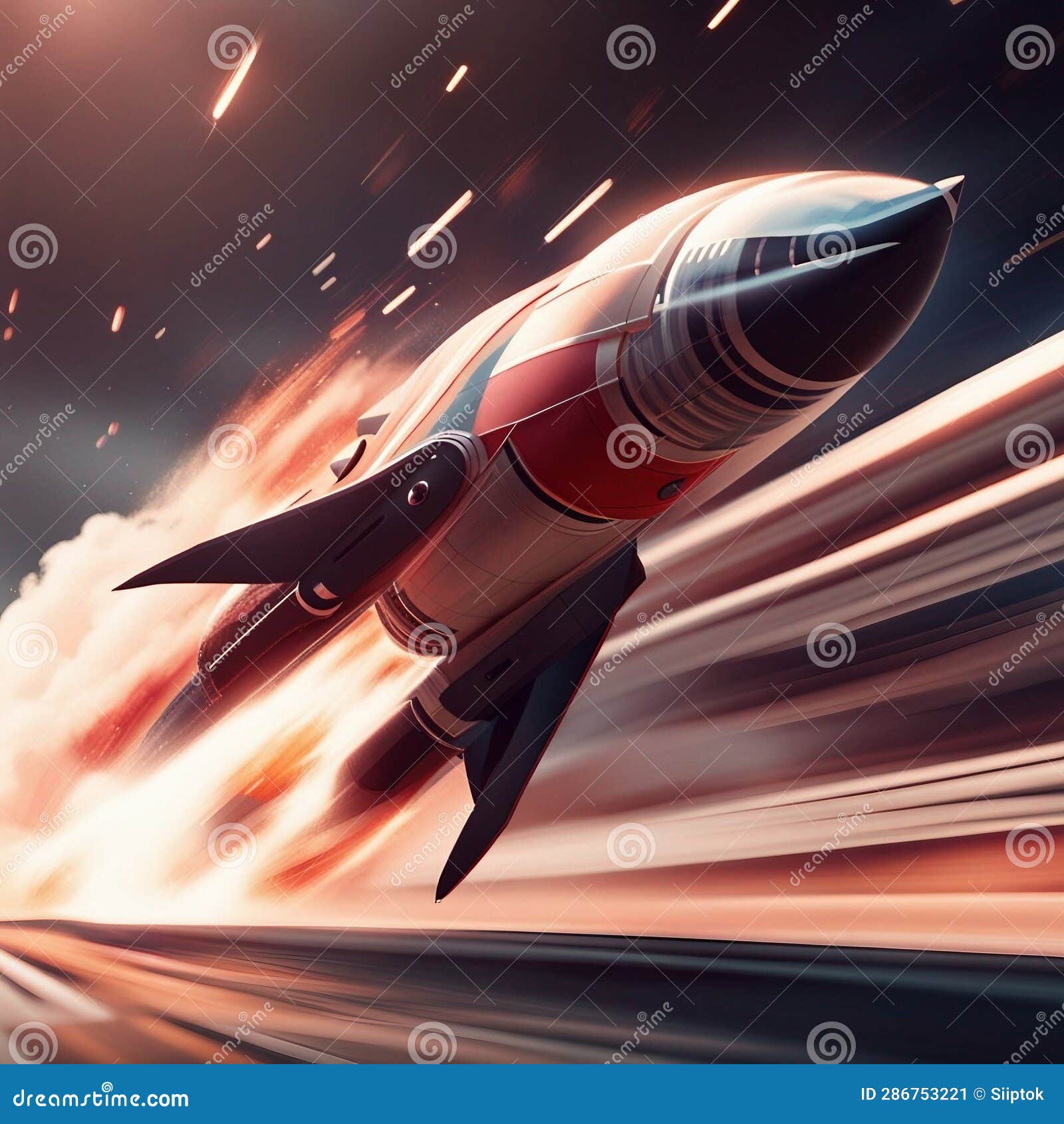 Rocket Background Flying at High Speed Stock Illustration ...