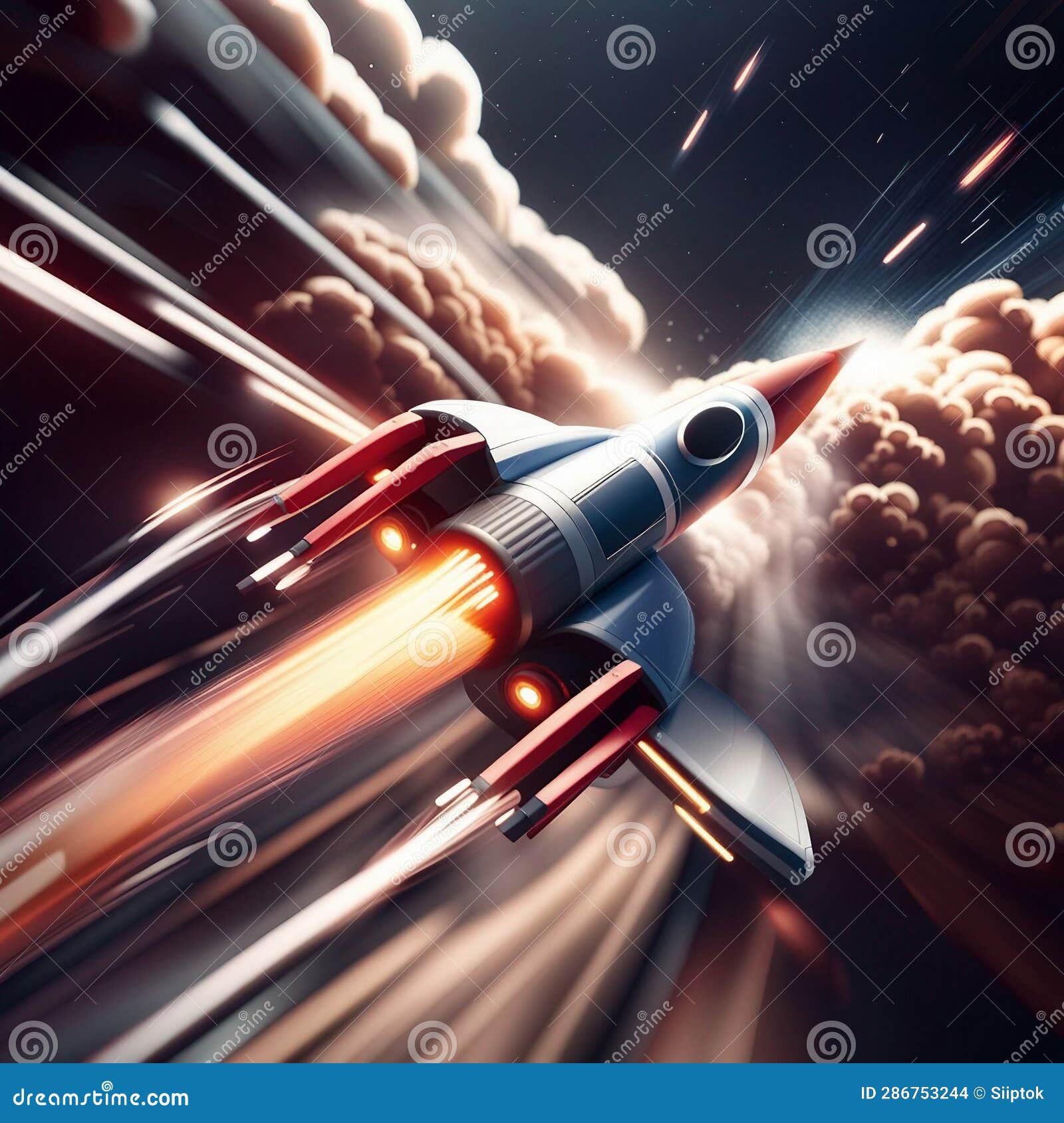 Rocket Background Flying at High Speed Stock Illustration ...