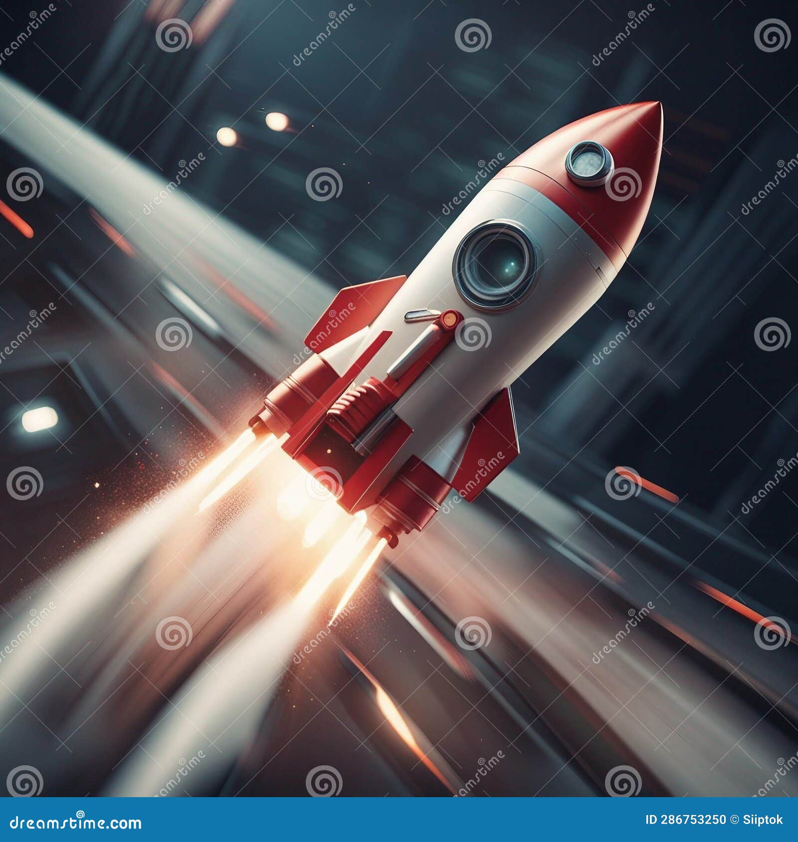 Rocket Background Flying at High Speed Stock Illustration ...