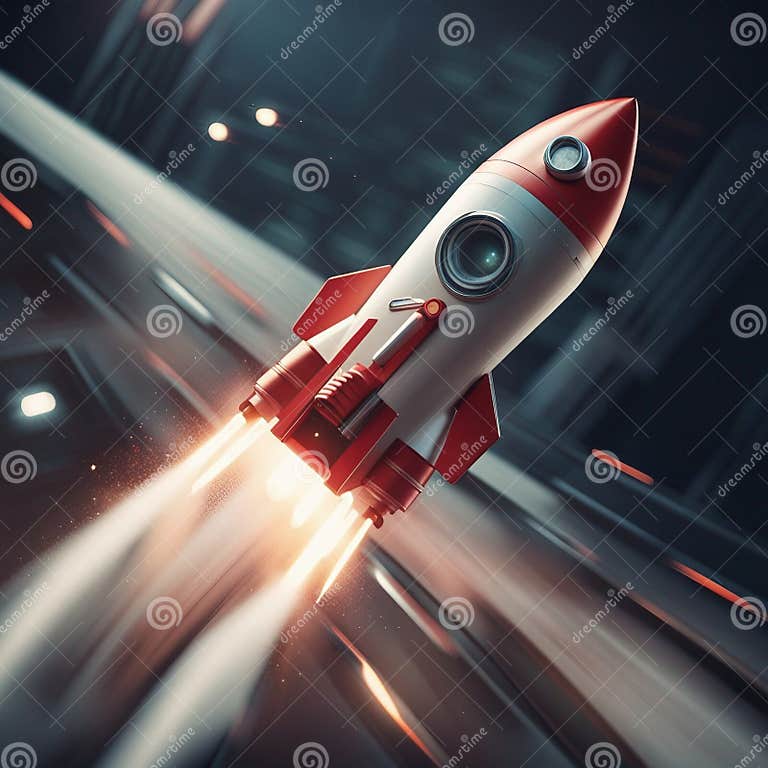 Rocket Background Flying at High Speed Stock Illustration ...