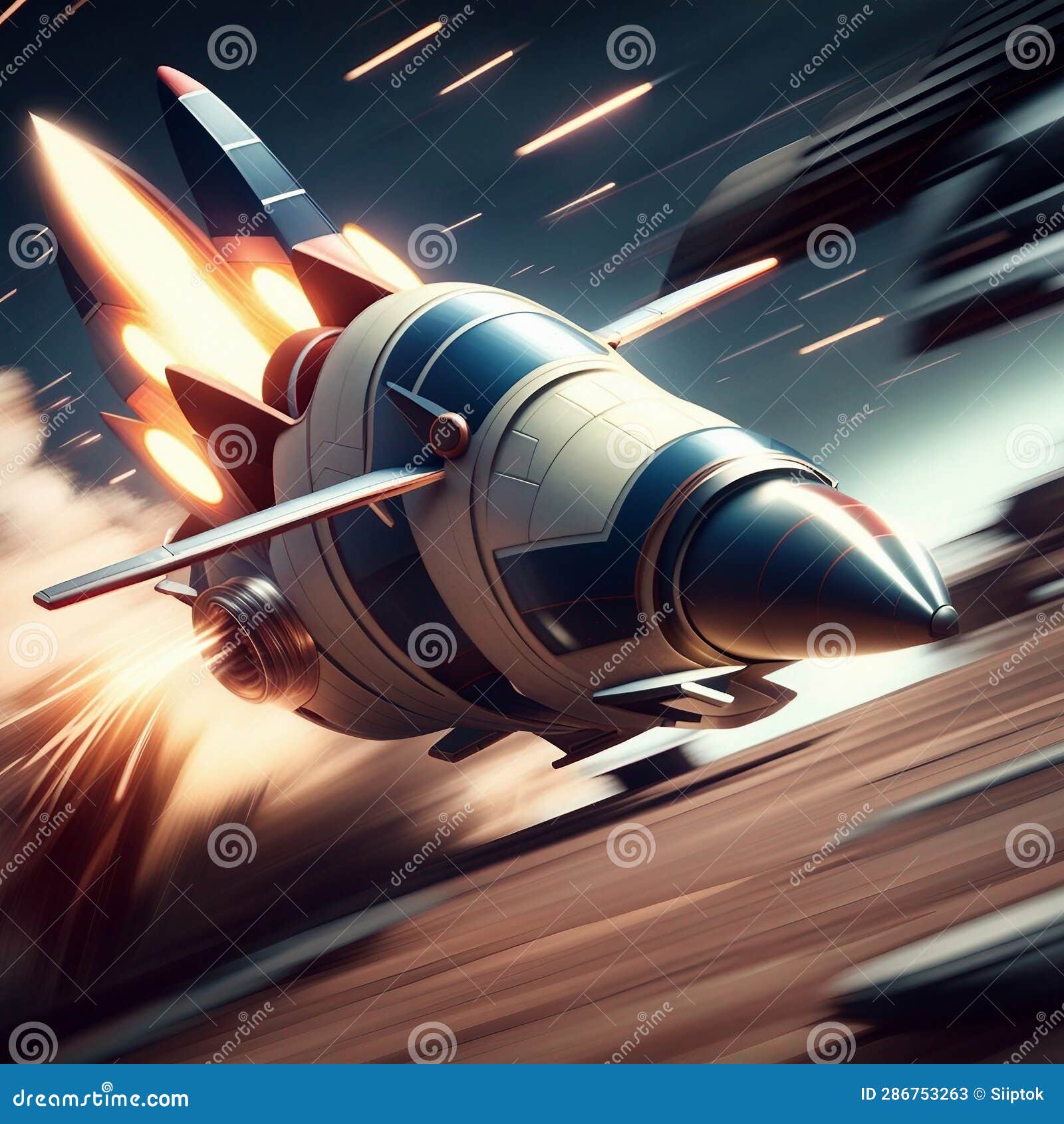 Rocket Background Flying at High Speed Stock Illustration ...