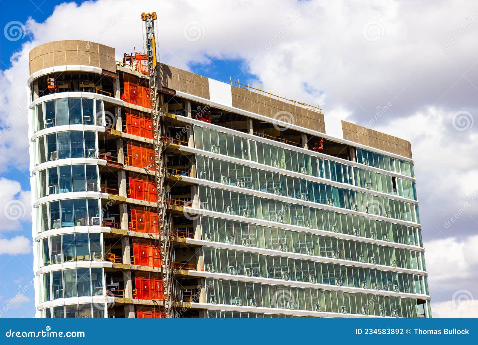 Unique Rounded Front Building during Construction Phase Stock Photo ...