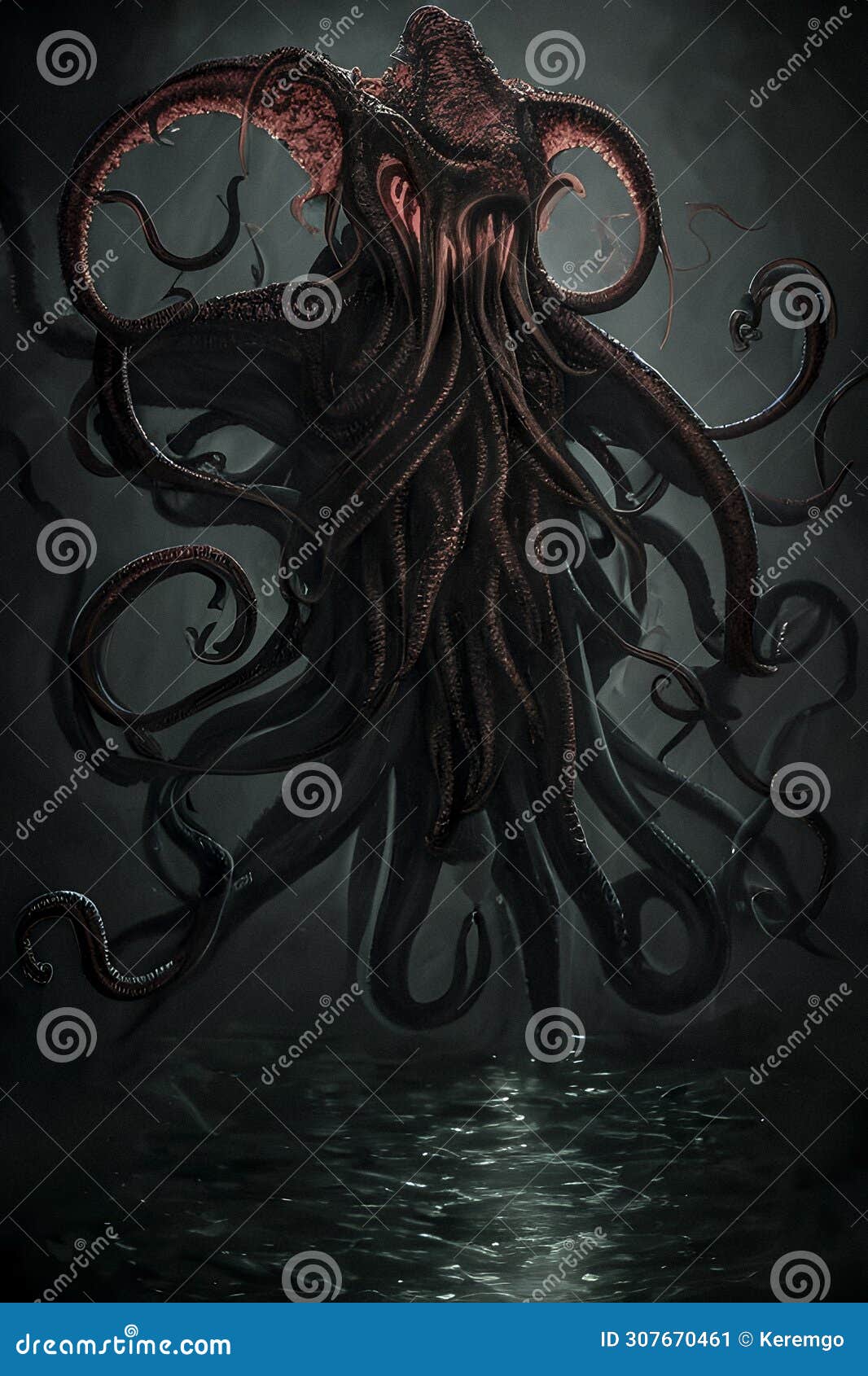 Unique and Scary Portrait of a Cosmic Horror Monster Stock Illustration ...