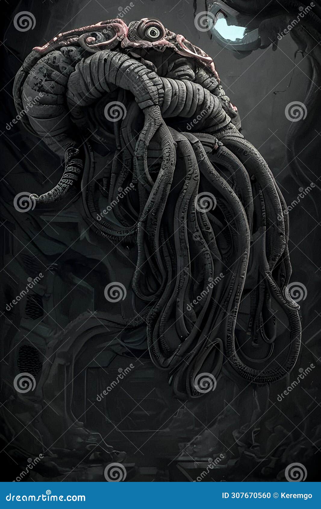 Unique and Scary Portrait of a Cosmic Horror Monster Stock Illustration ...