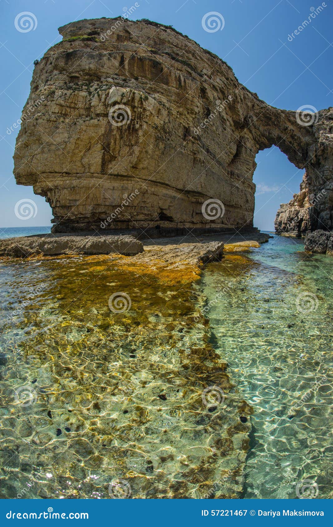 Unique and Scenic Arch in the Cliffs, Paxi, Greece Stock Image - Image ...