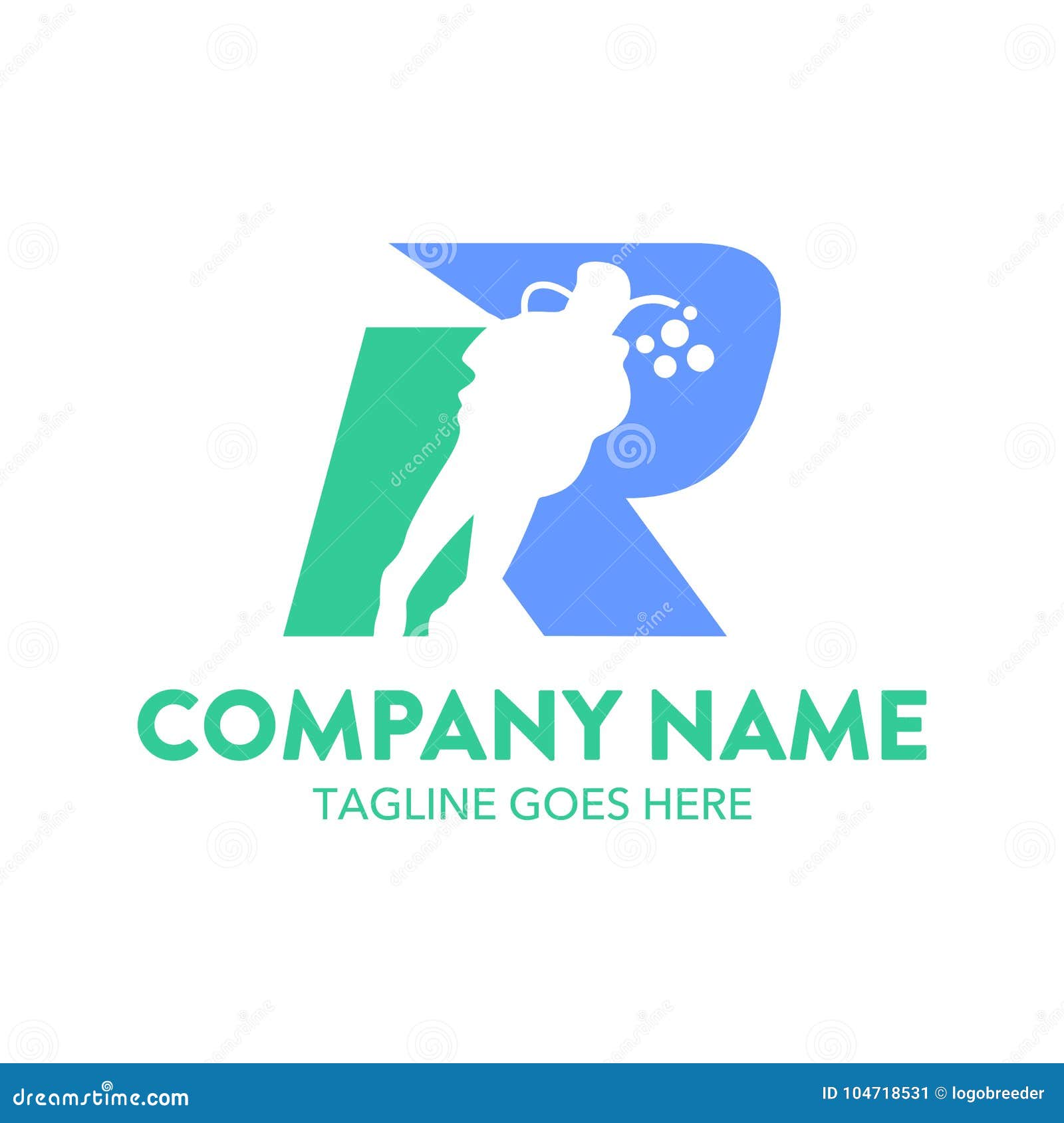 Unique Scuba Diving Logo Template. Vector Stock Vector - Illustration ...