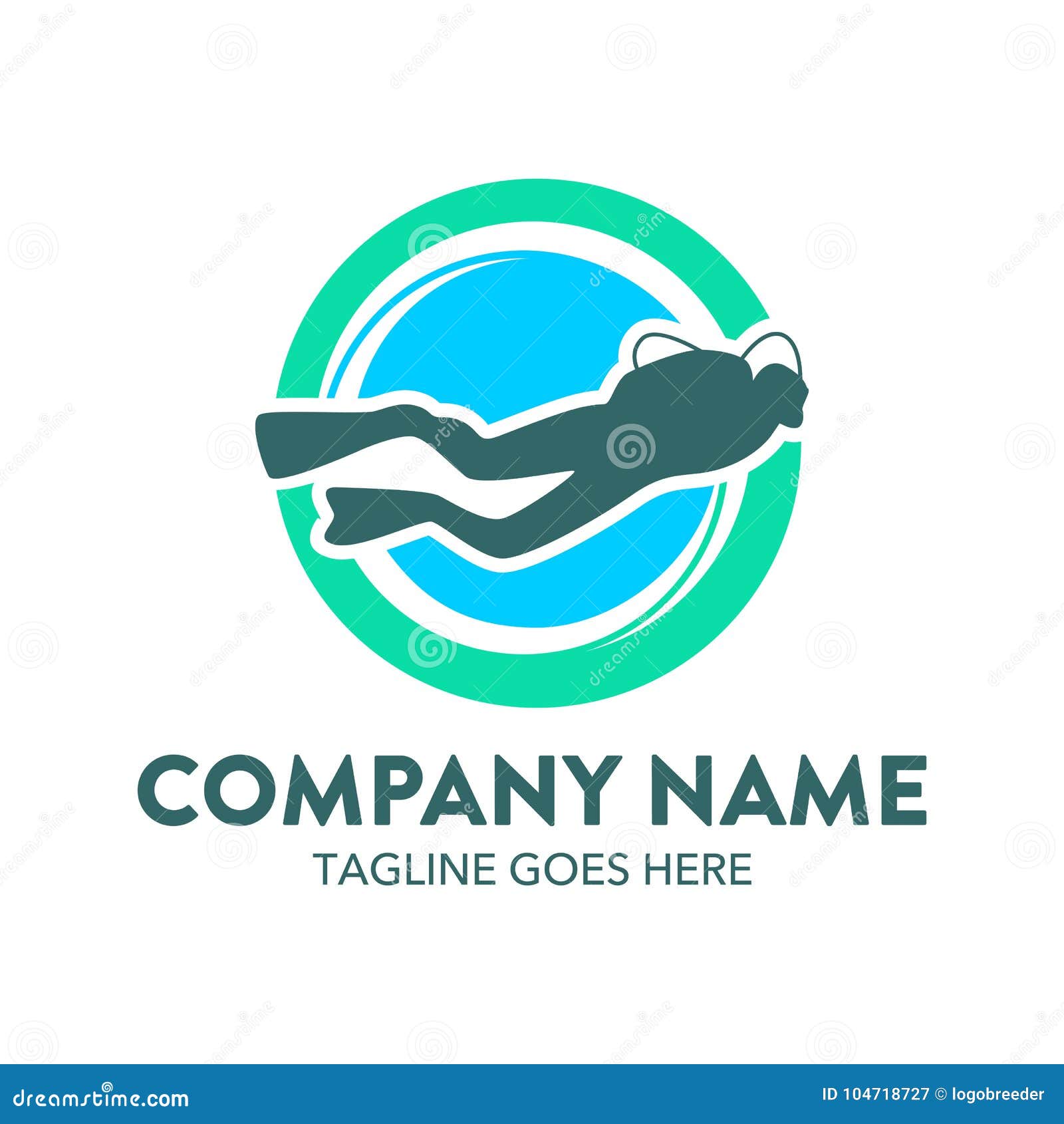 Unique Scuba Diving Logo Template. Vector Stock Vector - Illustration ...