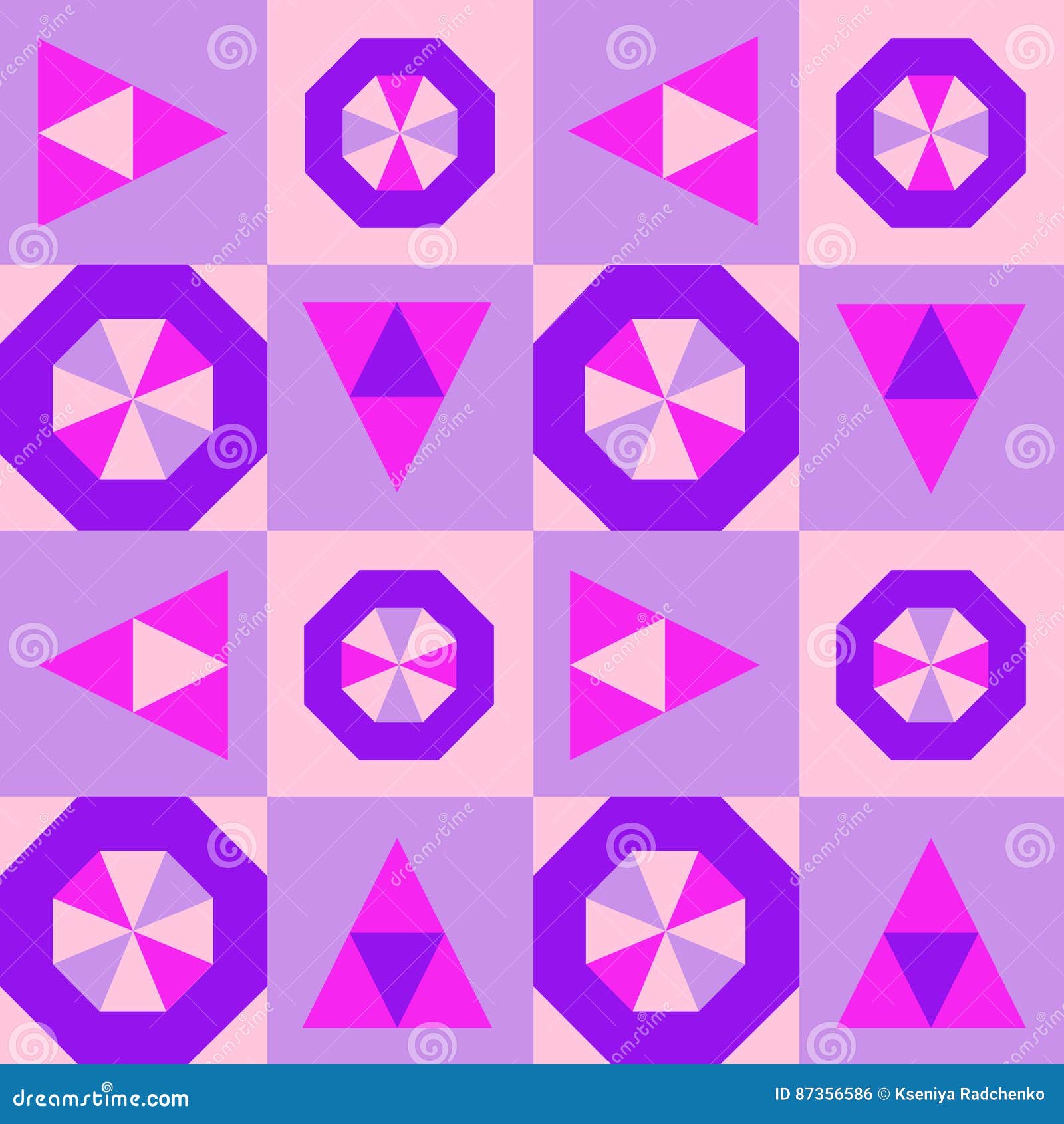 Unique Seamless Geometric Pattern. Pink Stock Vector - Illustration of ...