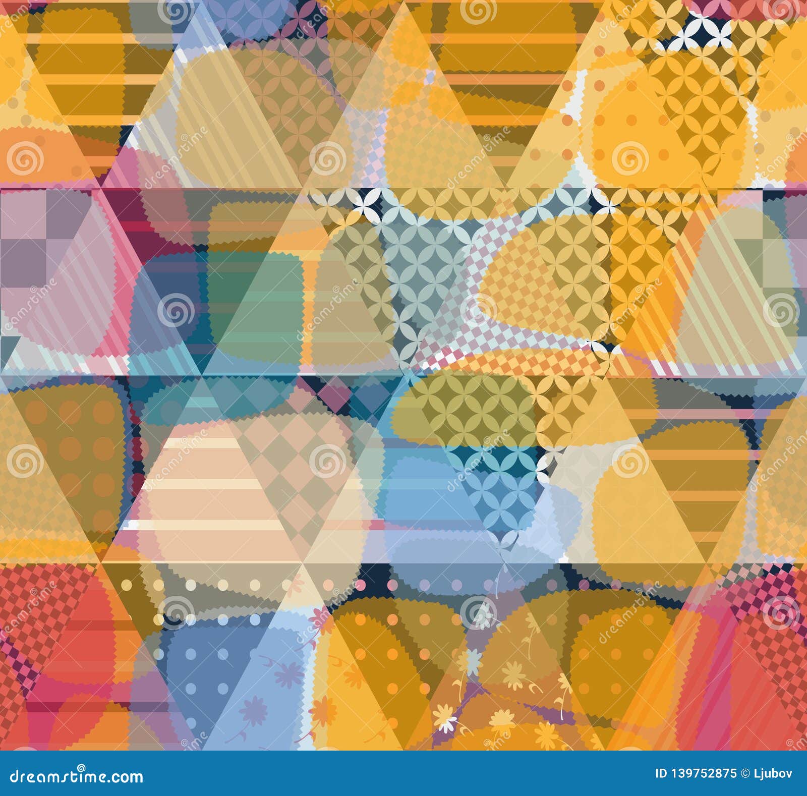 Unique Seamless Patchwork Pattern with Transparent Patchs. Geometric ...