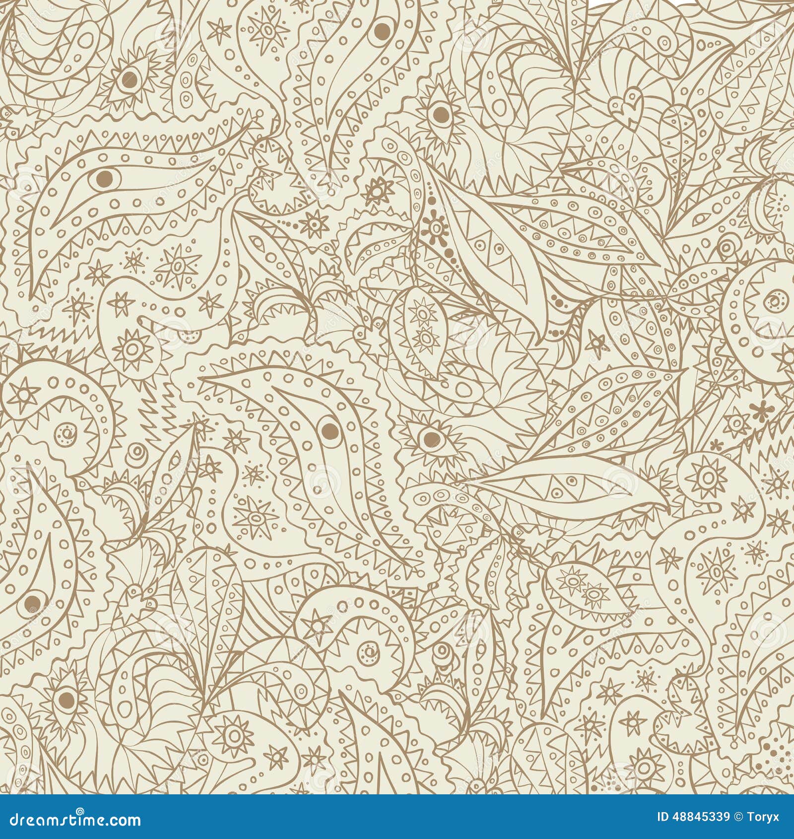 Unique Seamless Pattern with Eyes, Strange Plants. Stock Vector ...