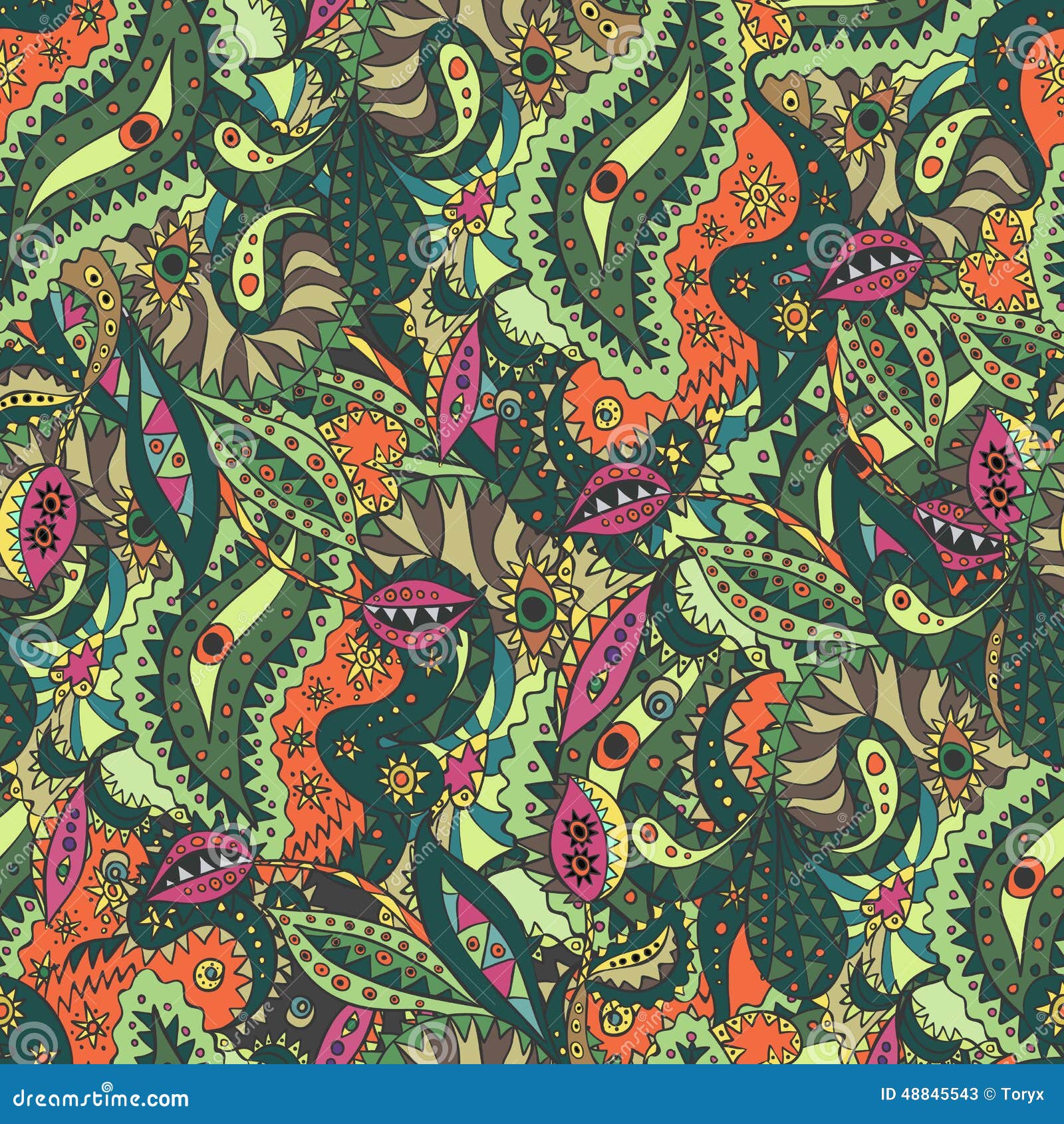 Set Of Unique Seamless Pattern And Borders. Cartoon Vector ...