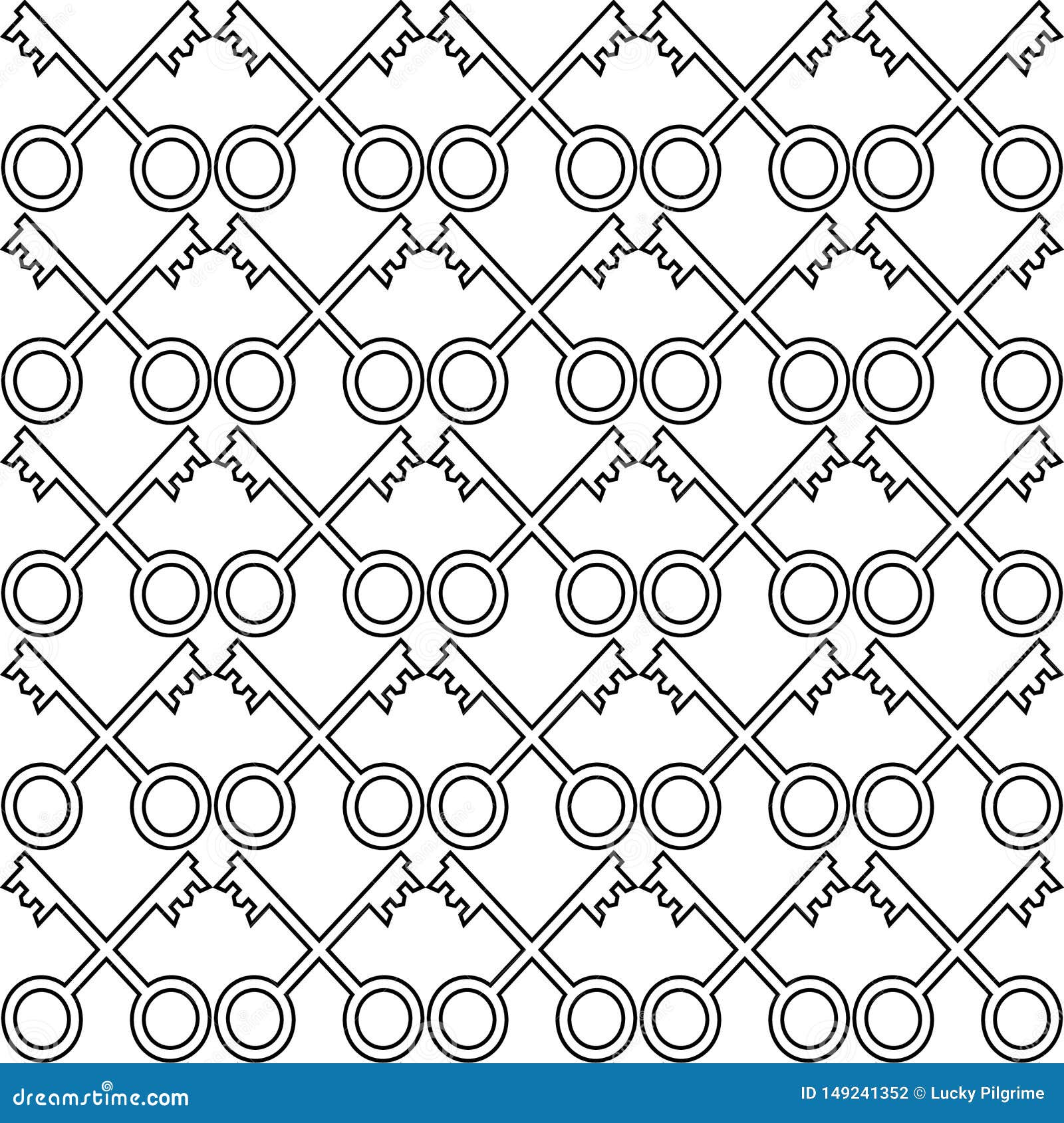 Unique Seamless Pattern, Made from Keys Stock Illustration ...