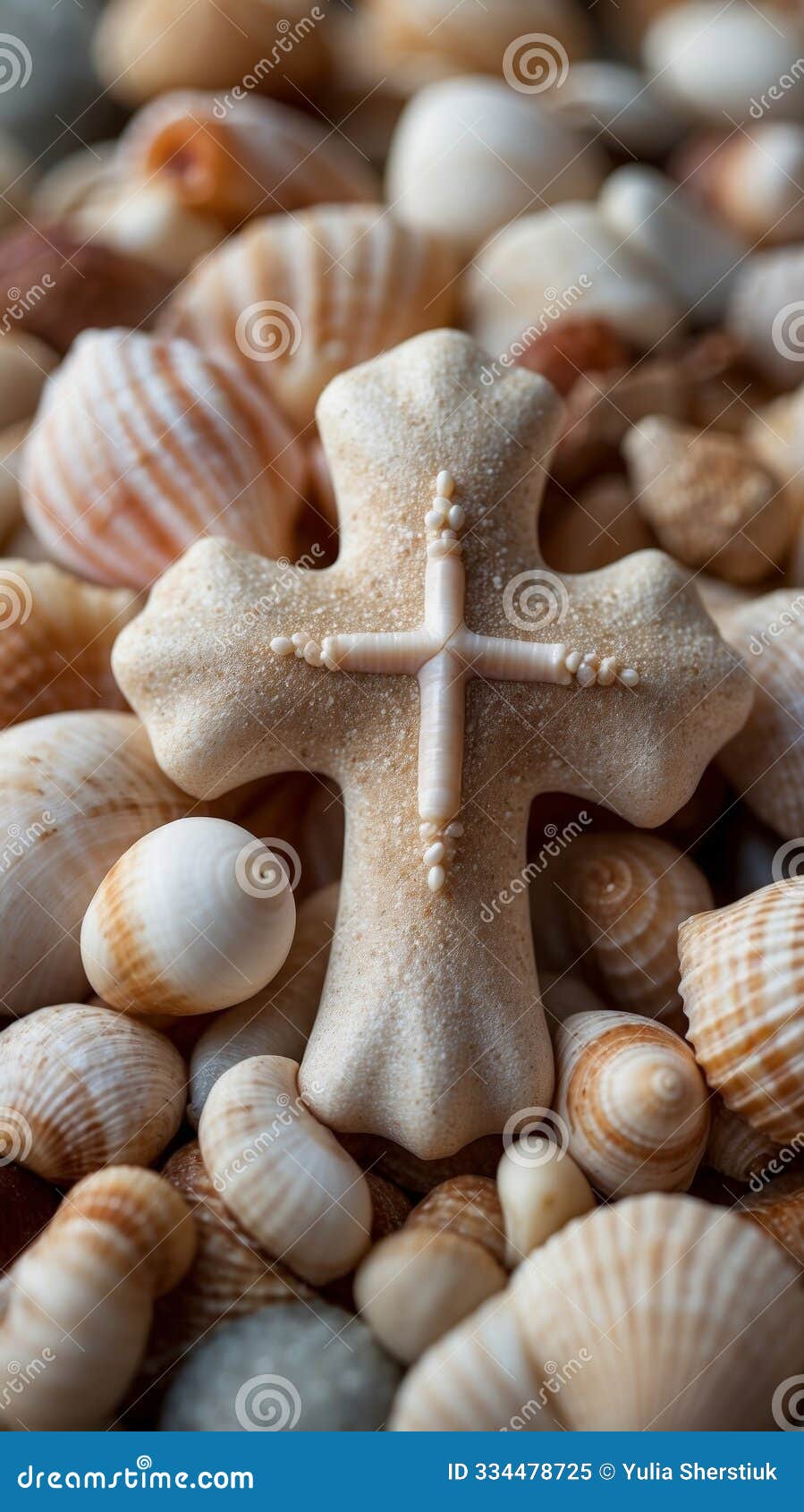Unique Seashell Cross for Coastal or Religious Concept. Stock Image ...