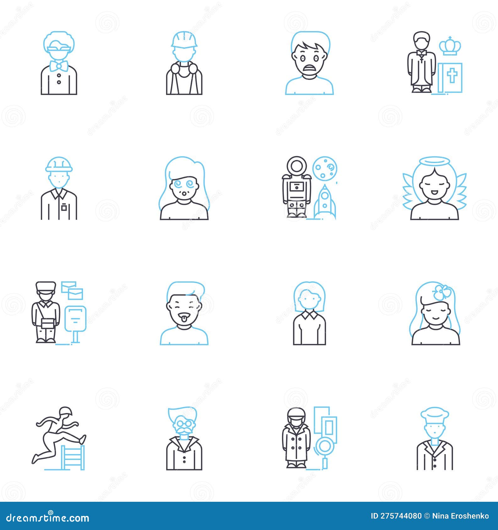 Unique Self Linear Icons Set. Individuality, Authenticity, Uniqueness ...