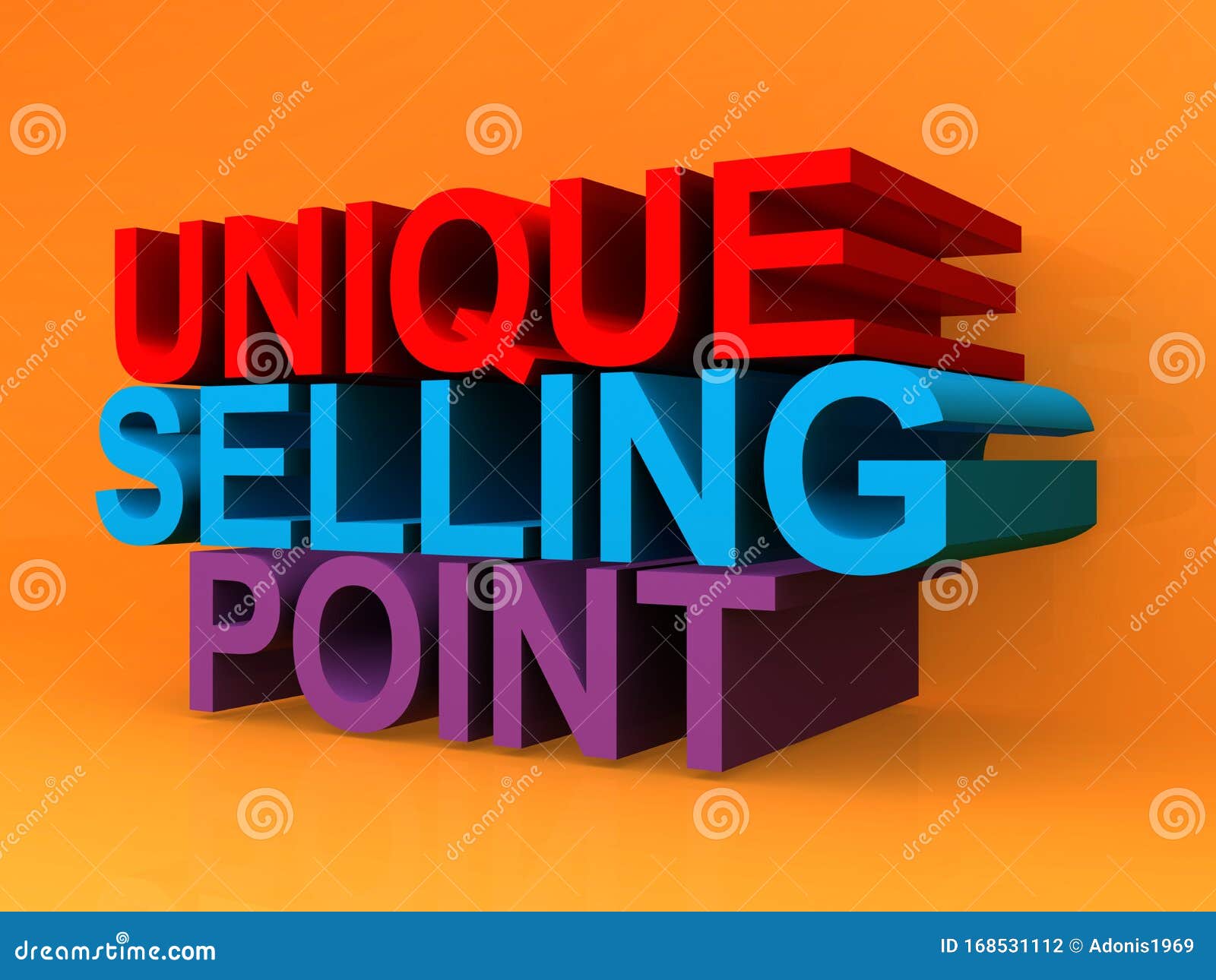 Unique Selling Point on Orange Stock Illustration - Illustration of ...
