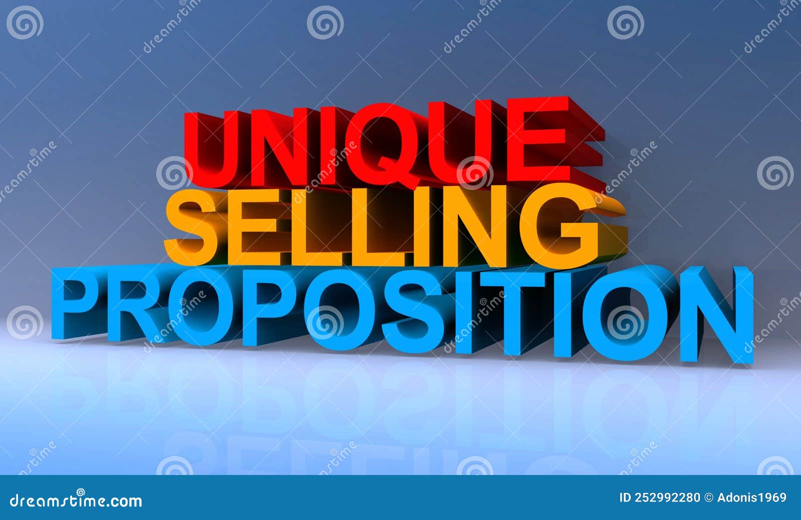 Unique Selling Proposition on Blue Stock Illustration - Illustration of ...